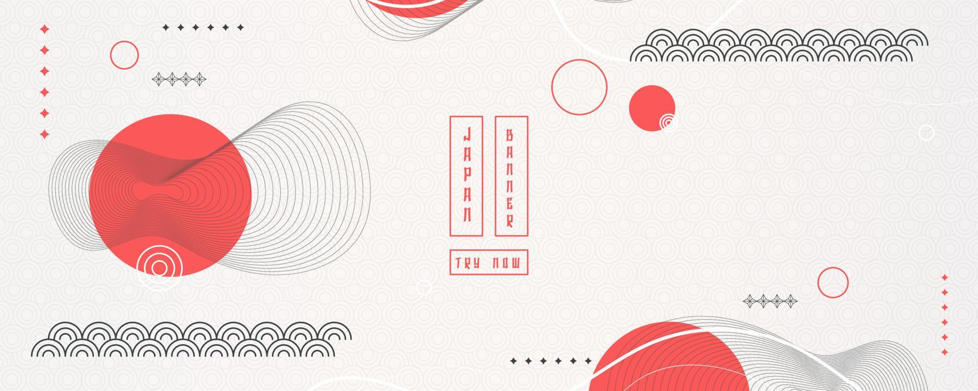 Japanese Background With Line Wave Pattern Vector Abstract Template With Geometric Pattern