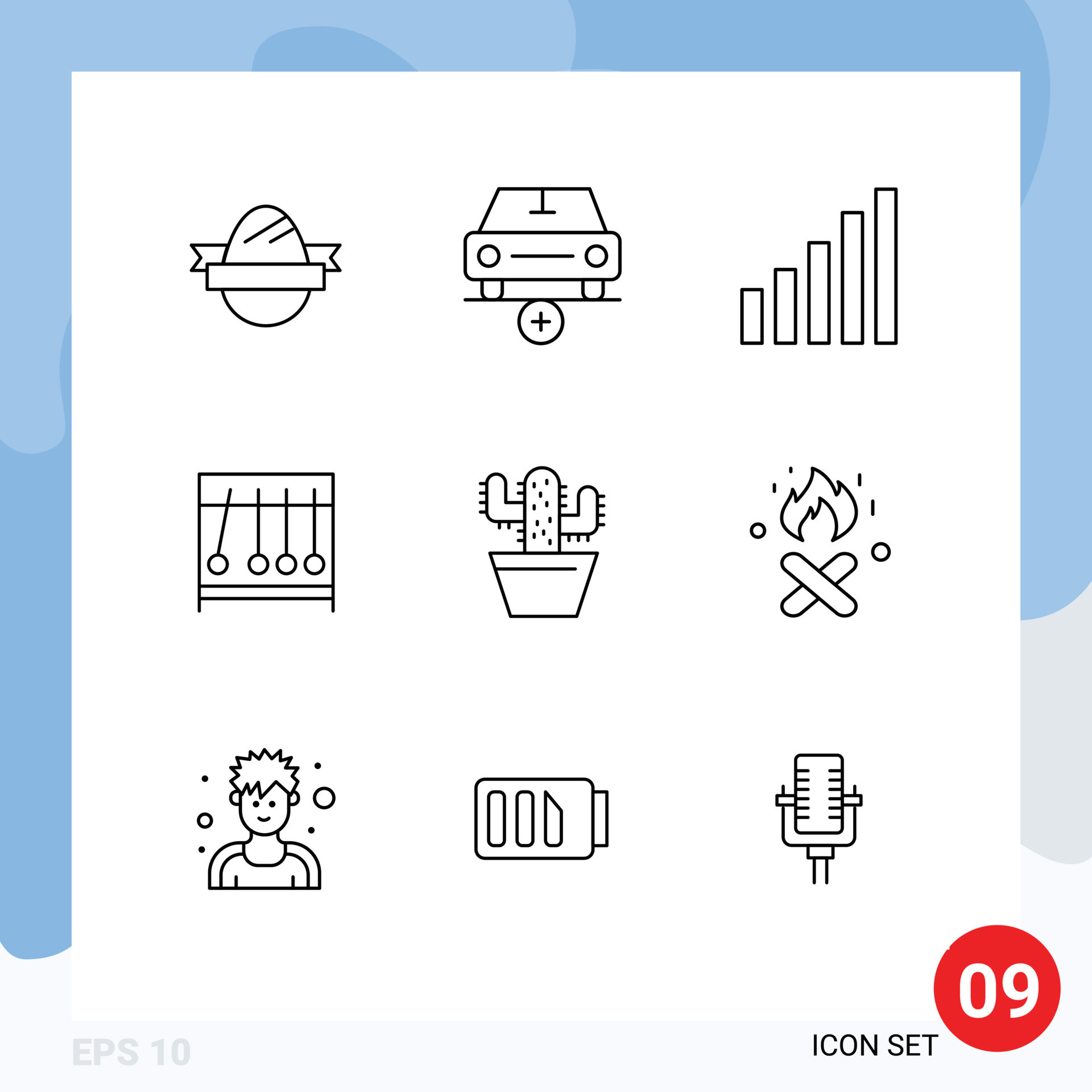 9 Universal Outlines Set For Web And Mobile Applications Nature