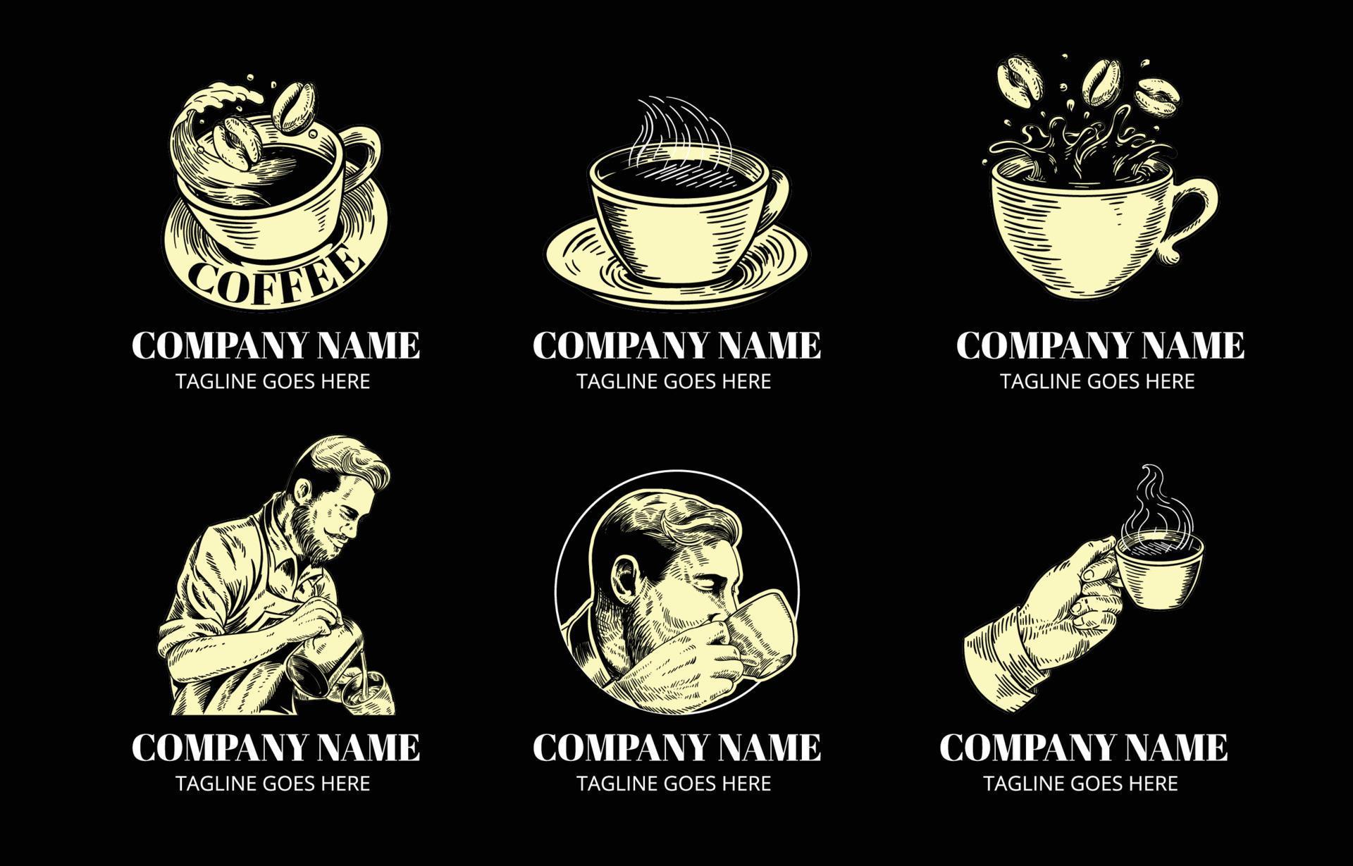Coffee Shop Logo Set 16102702 Vector Art at Vecteezy