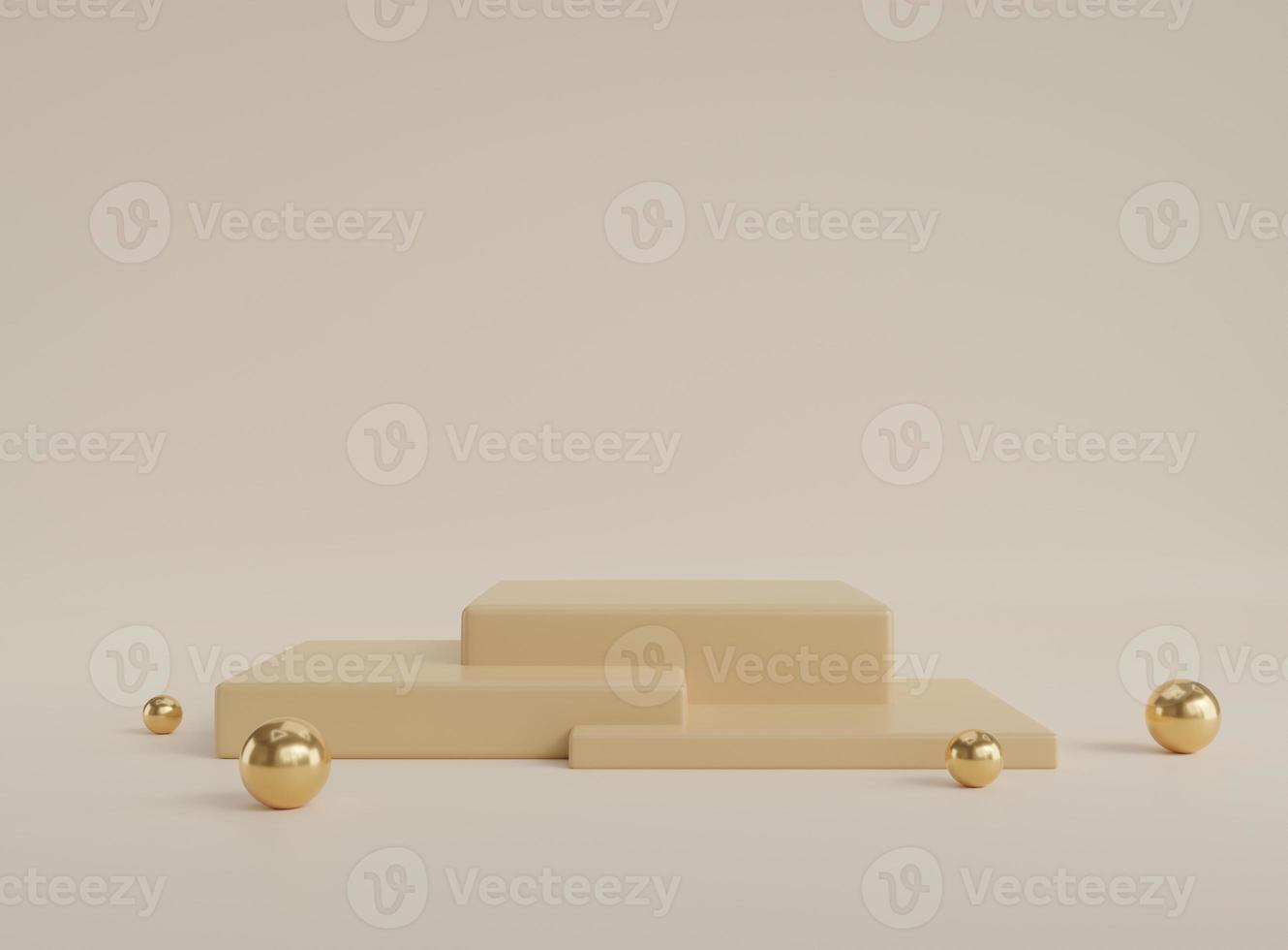 3D background scene with podium. Minimal product display mockup with geometric shape object. 3D ...