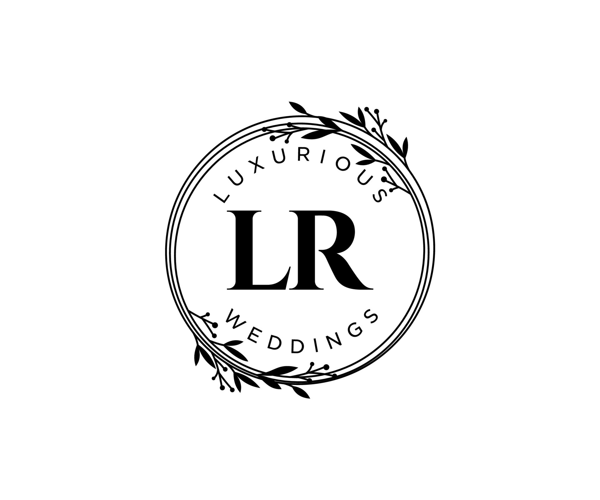 LR Initials letter Wedding monogram logos template, hand drawn modern minimalistic and floral ...
