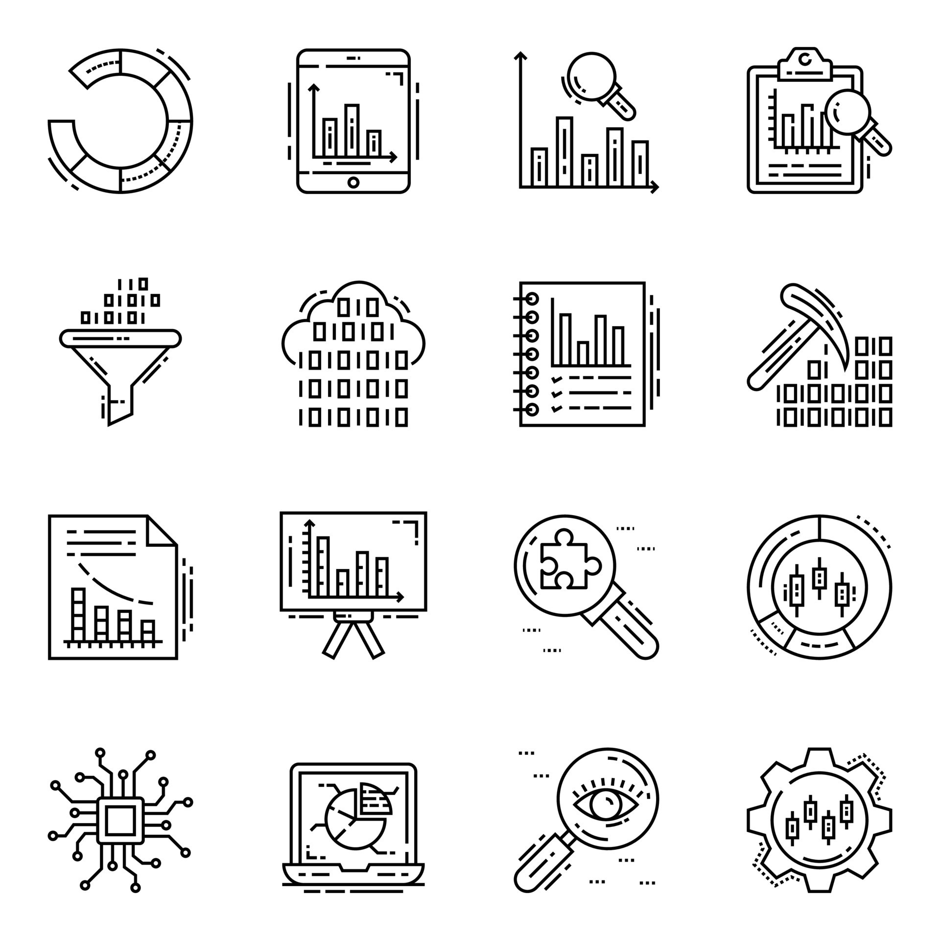 Data Analysis Linear Icons Pack 16109952 Vector Art at Vecteezy