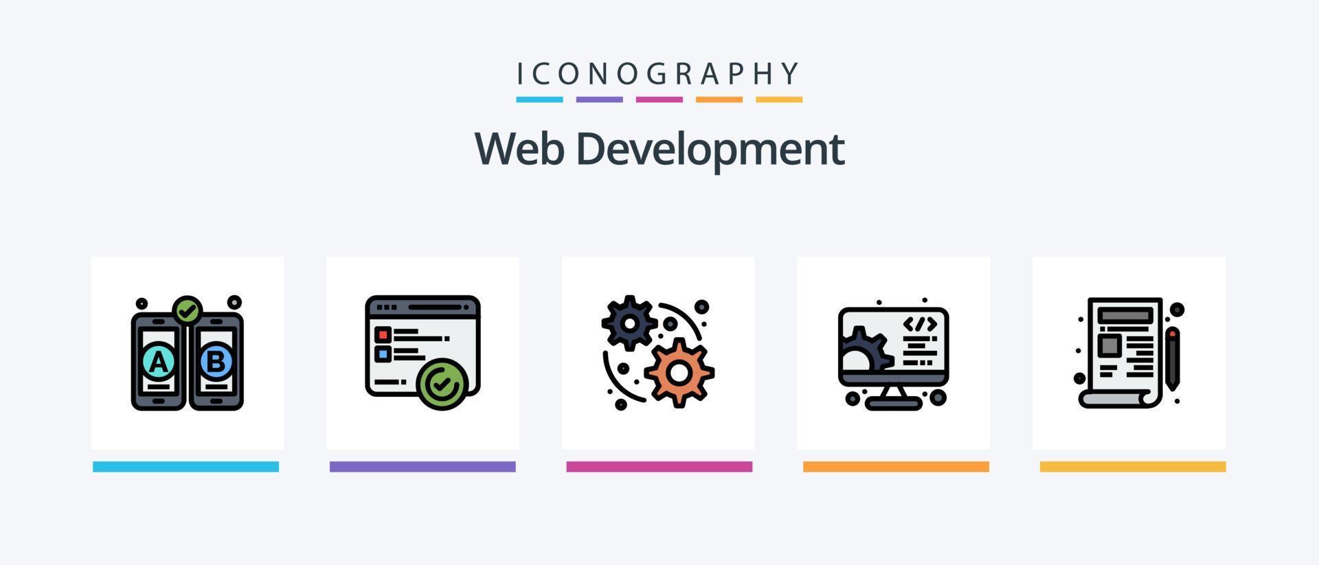 Web Development Line Filled 5 Icon Pack Including web. business. development. web. service ...