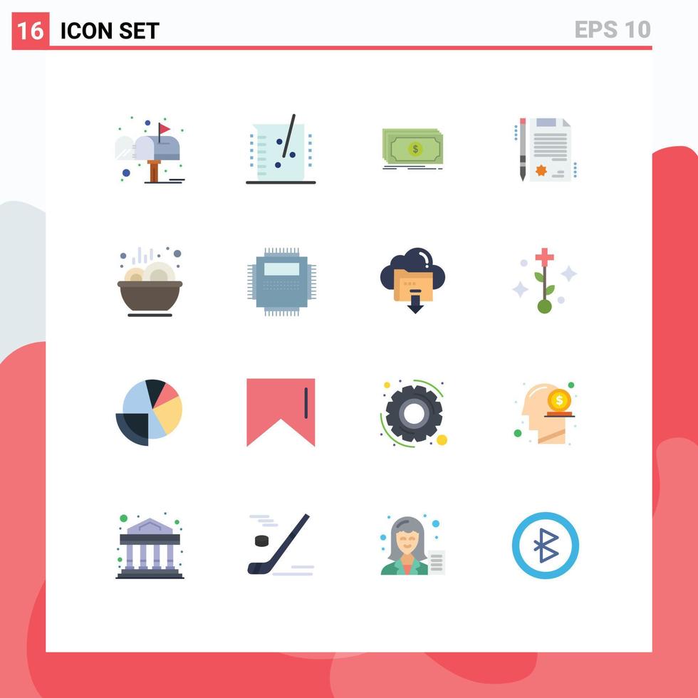 16 Universal Flat Colors Set For Web And Mobile Applications Food Legal Laboratory Document