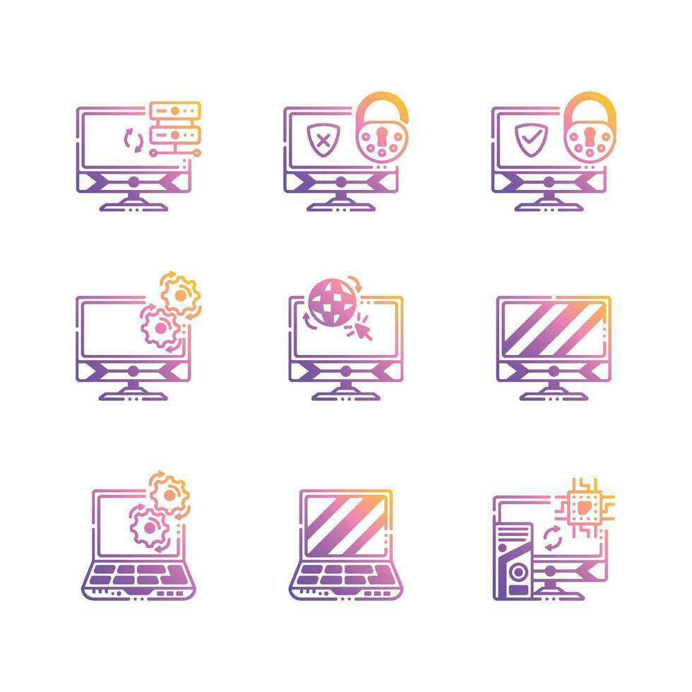 Computer External Hardware Components Filled Gradient Icons 16119486 ... Computer External Hardware Components Filled Gradient Icons 16119486 ...
