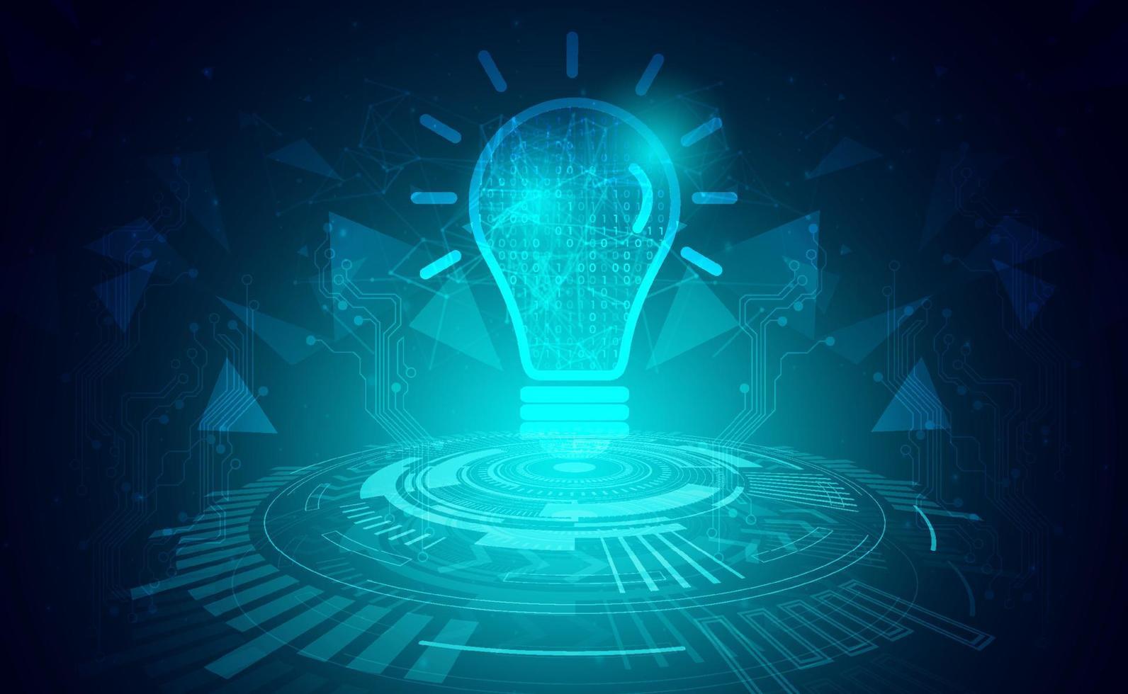 Digital technology creative mind idea thinking blue green background ...