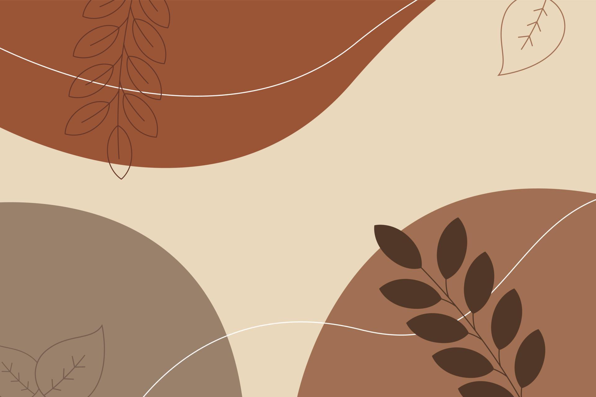 Light Brown Pastel Abstract Wavey Background With Leaves 16120251 ...