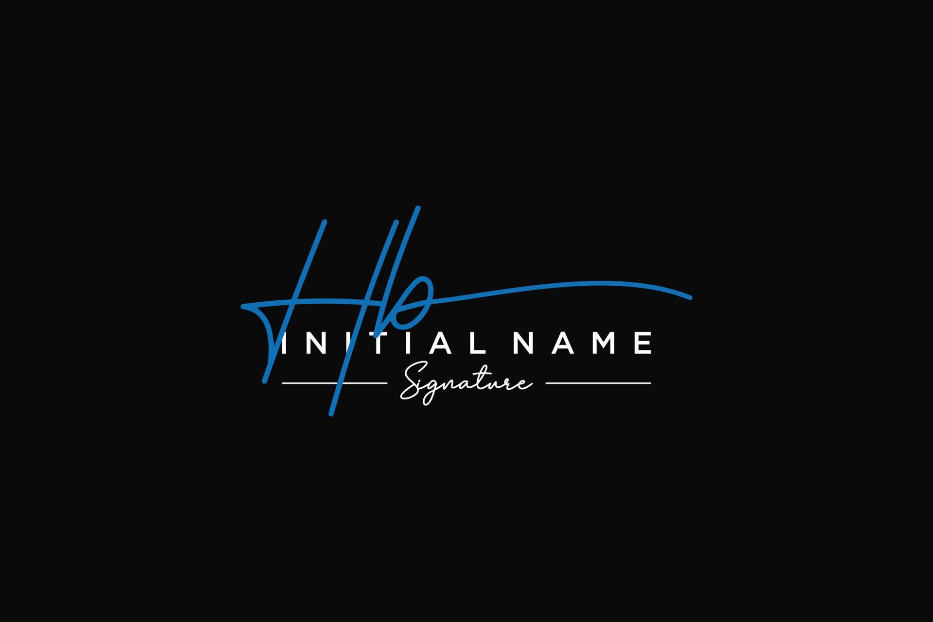 Initial HB signature logo template vector. Hand drawn Calligraphy lettering Vector illustration ...