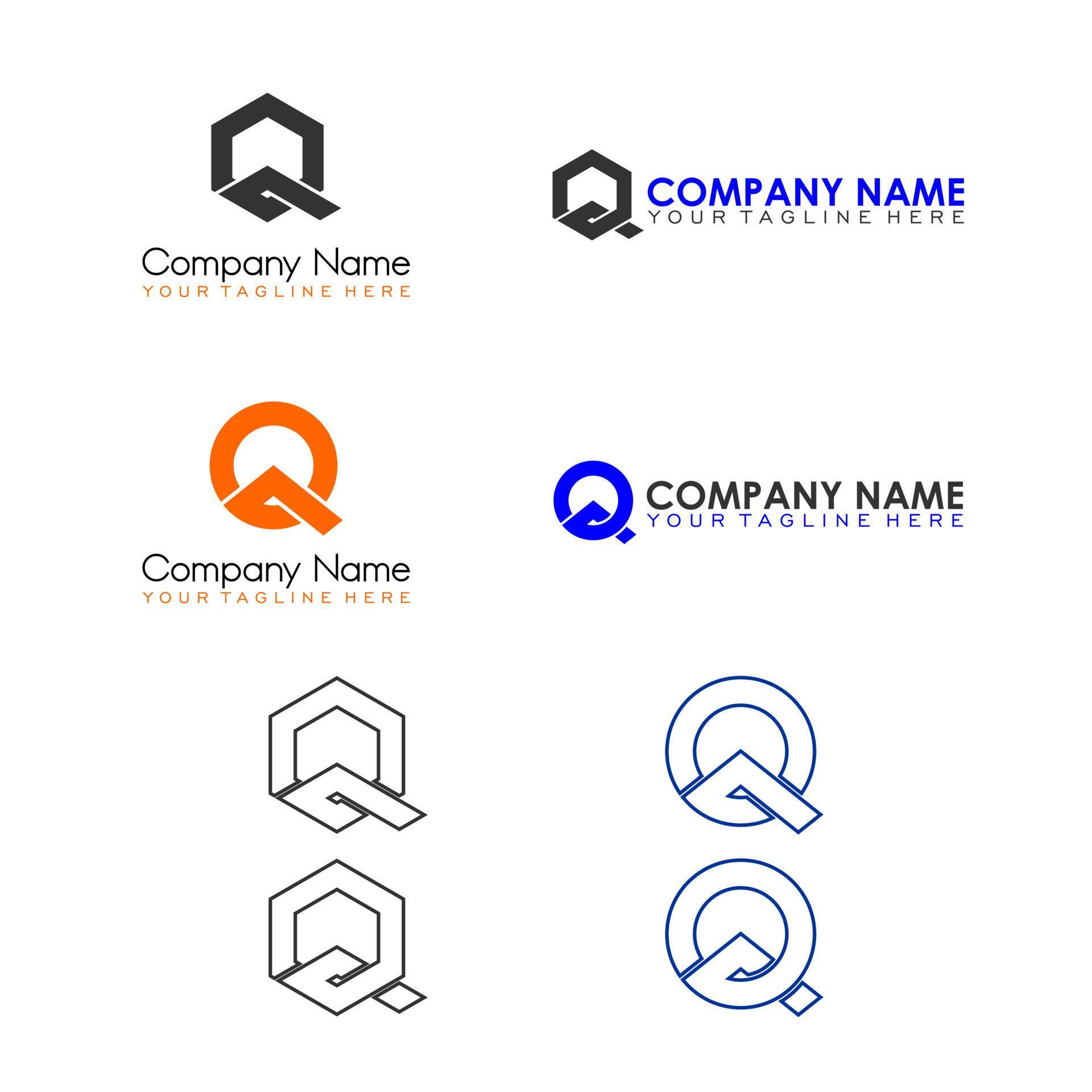 letter or word Q font in circle and hexagon image graphic icon logo design abstract concept ...