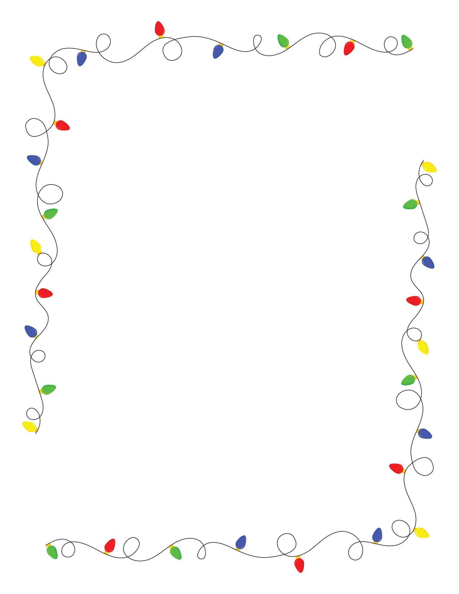 Frame of Christmas light bulbs, vertical rectangular shape. Simple ...