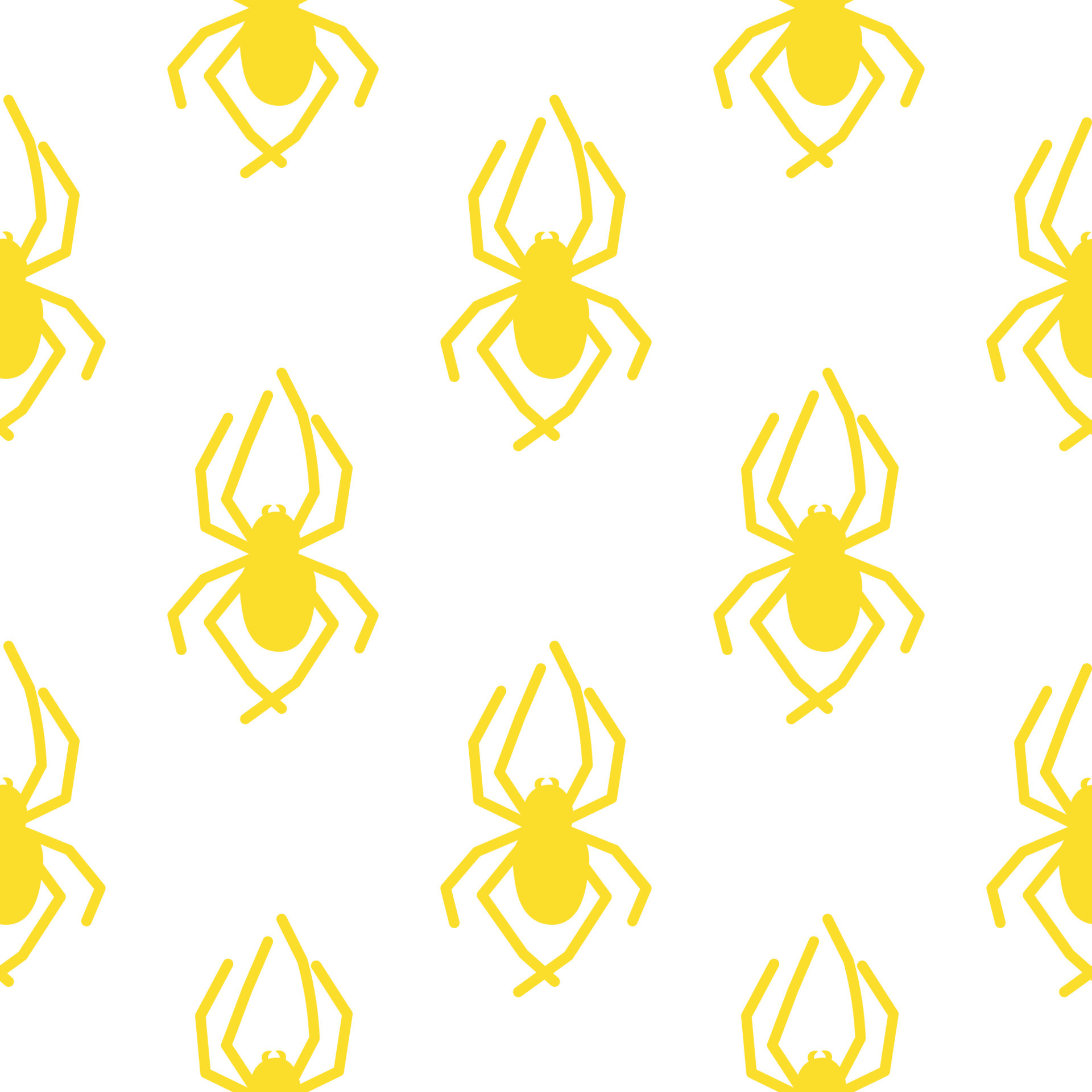 Spider vector seamless pattern on a white background. Insect pattern ...