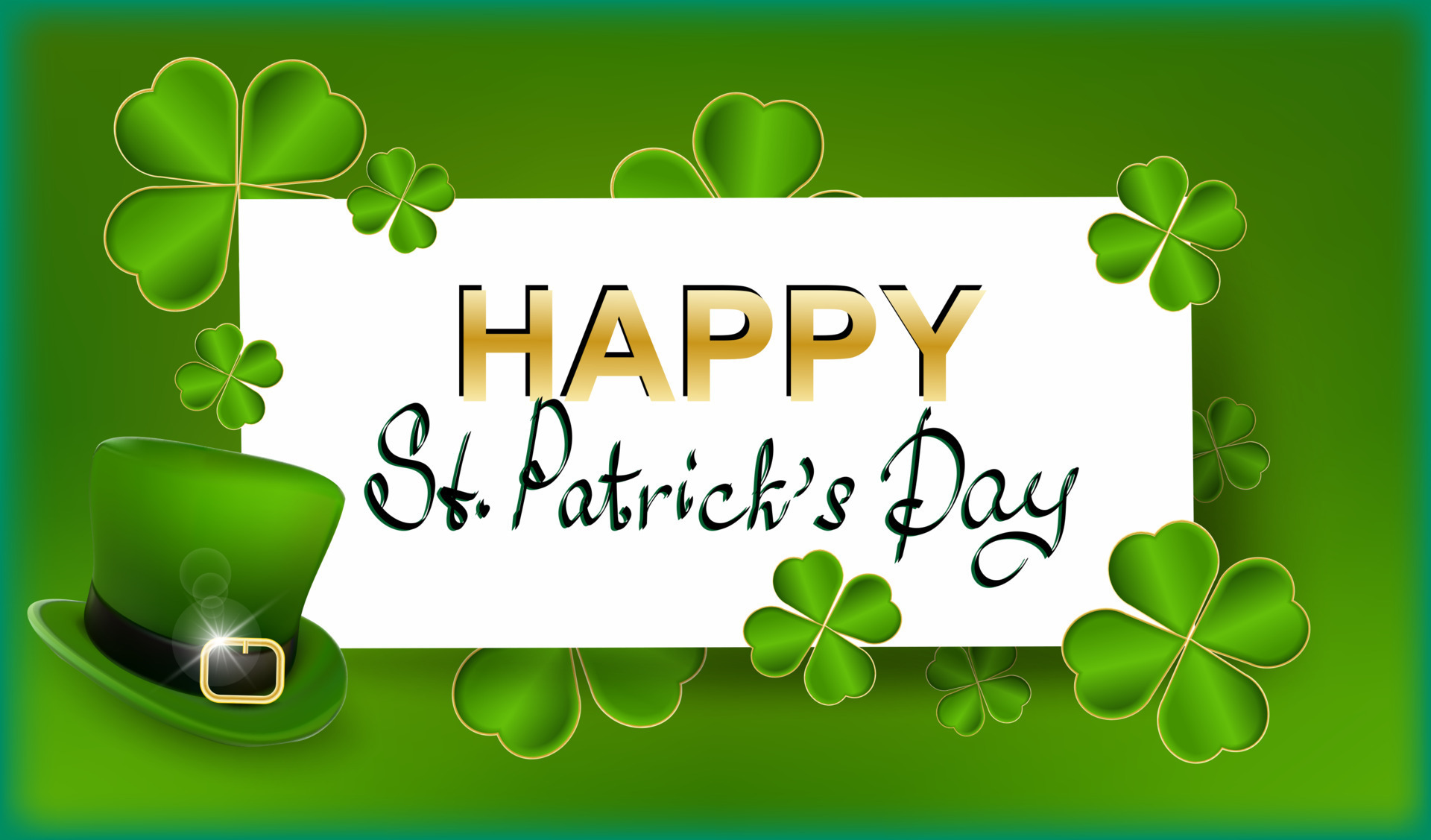 St. Patrick's Day banner design template with green hat and clover ... St. Patrick's Day banner design template with green hat and clover ...