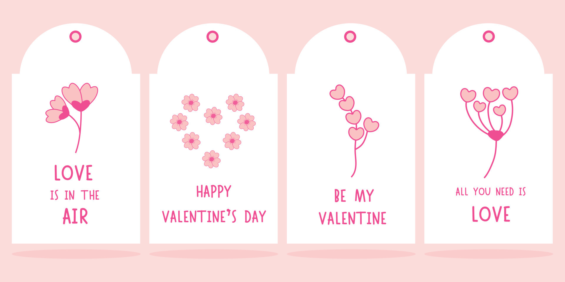 Set of Valentine's day tags for gift boxes, labels, sale shopping ... Set of Valentine's day tags for gift boxes, labels, sale shopping ...