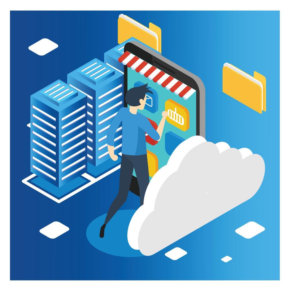Internet Datacenter Connection Administrator Of Web Hosting Concept Character And Text For