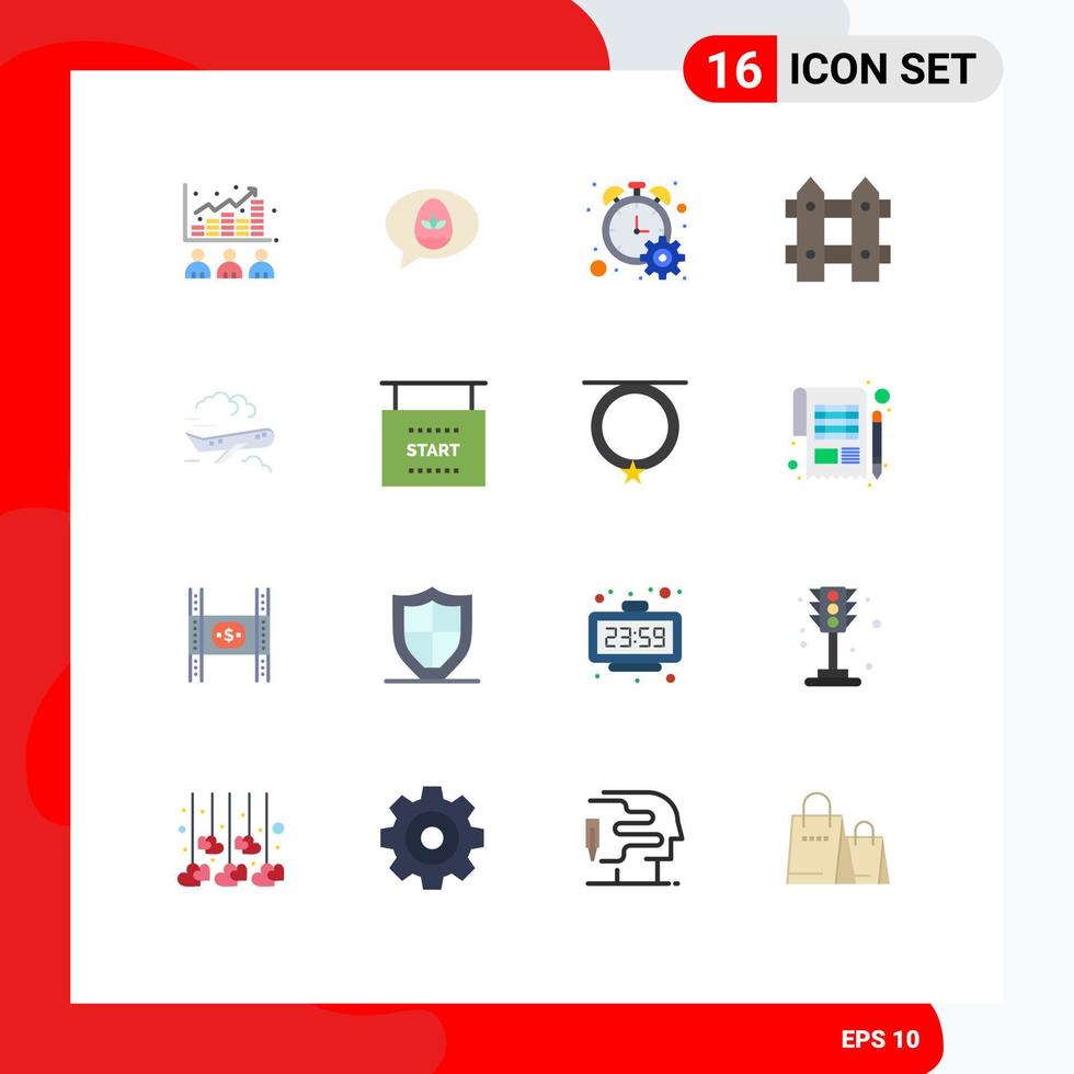 User Interface Pack Of 16 Basic Flat Colors Of Air Gardening Nature Garden Timer Editable Pack