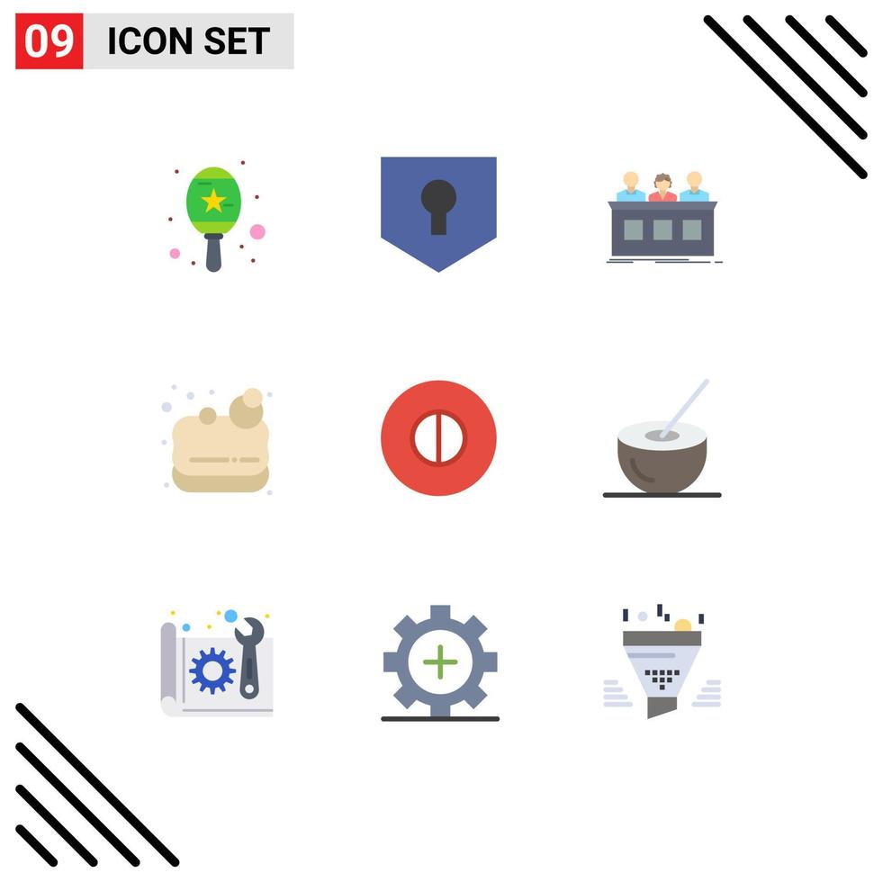 Set Of 9 Modern Ui Icons Symbols Signs For Symbols Ancient Contest Lotus Soap Editable Vector
