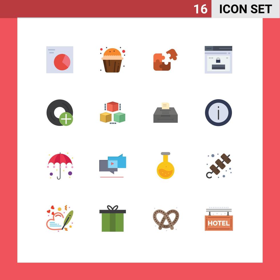 Stock Vector Icon Pack of 16 Line Signs and Symbols for password web ...