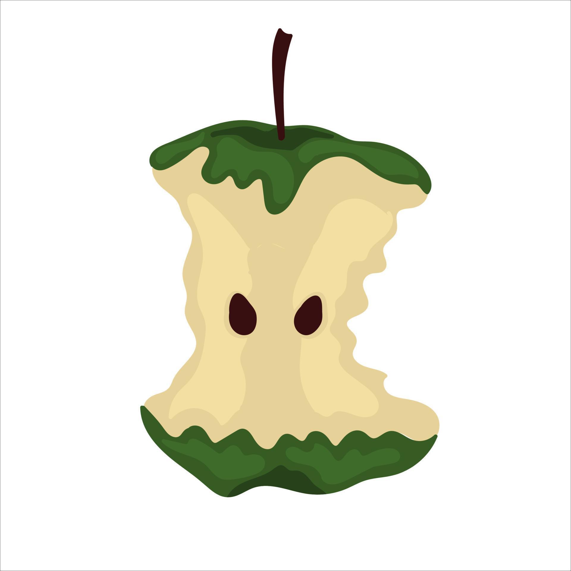 Hand-drawn apple core isolated on white background 16125681 Vector Art ...