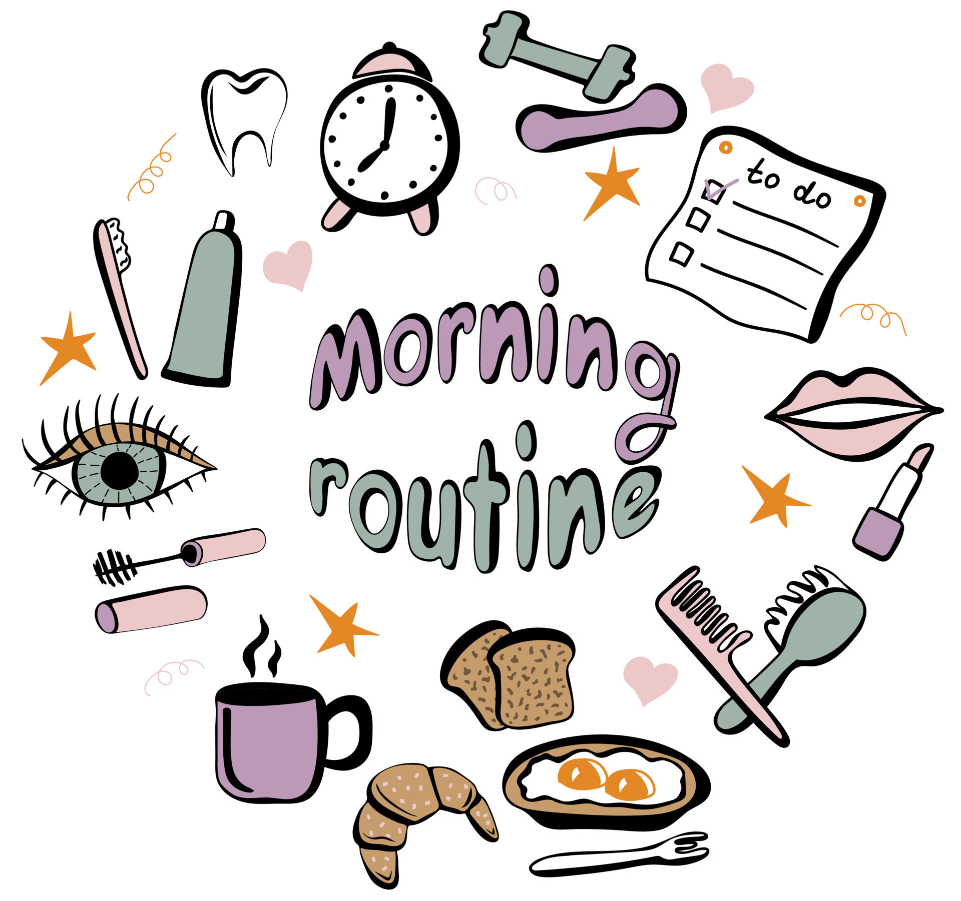 Daily Morning Routine Set Cartoon Little Girl Vector - vrogue.co Daily Morning Routine Set Cartoon Little Girl Vector - vrogue.co
