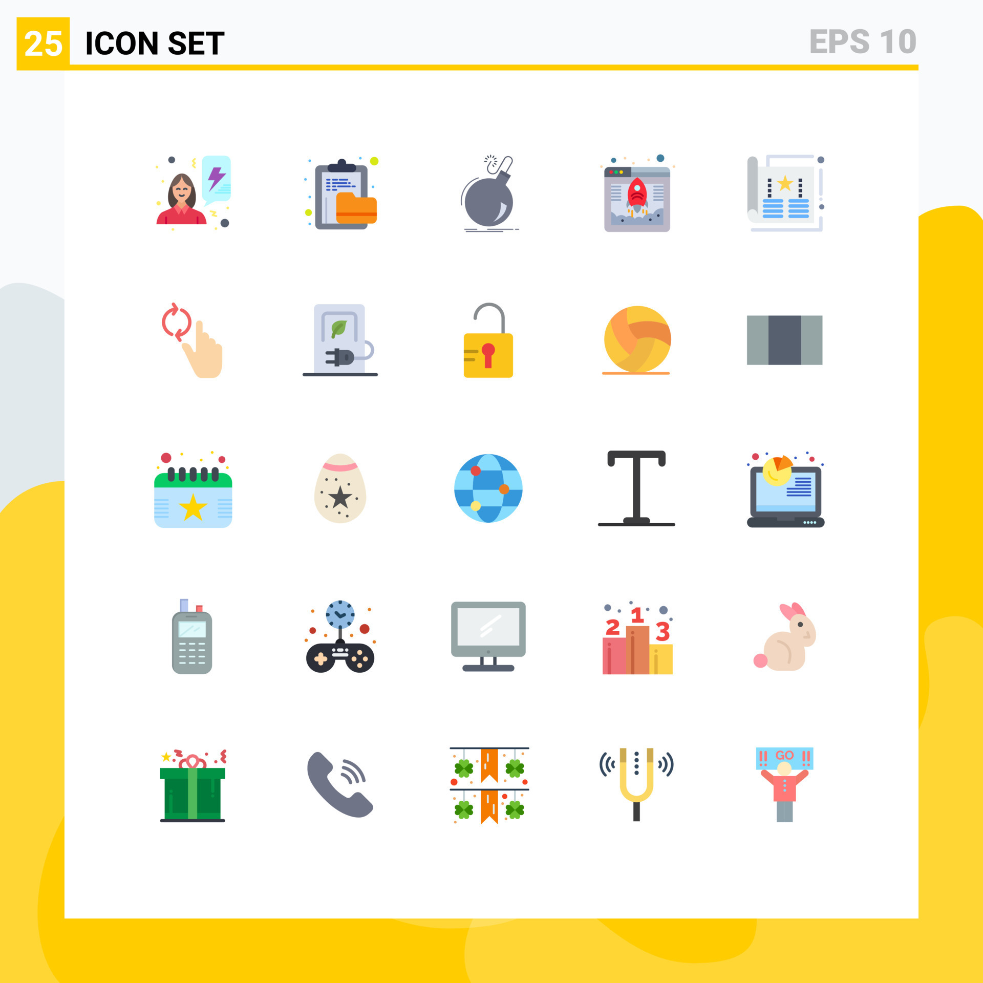 Universal Icon Symbols Group Of 25 Modern Flat Colors Of Web Hosting Database Folder Access Ddos