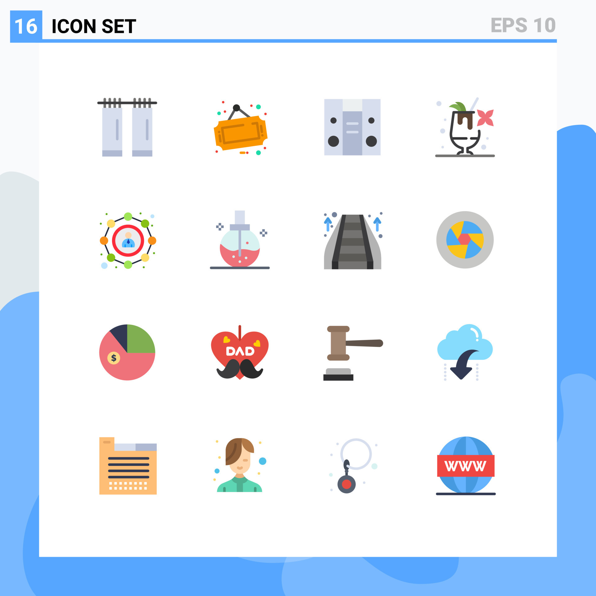 16 User Interface Flat Color Pack Of Modern Signs And Symbols Of Beauty Sharing Center Seo Drink