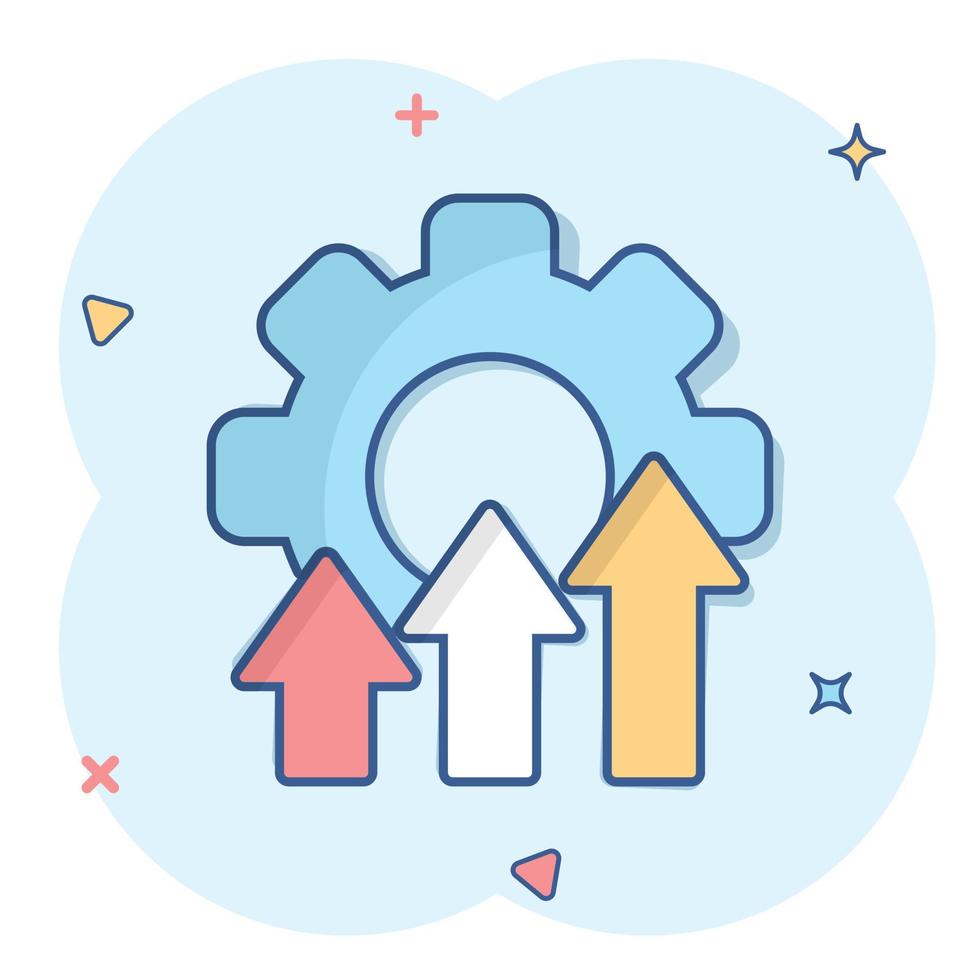 Icono De Mejora En Estilo Cómico Ilustración De Vector De Dibujos Animados De Proyecto De