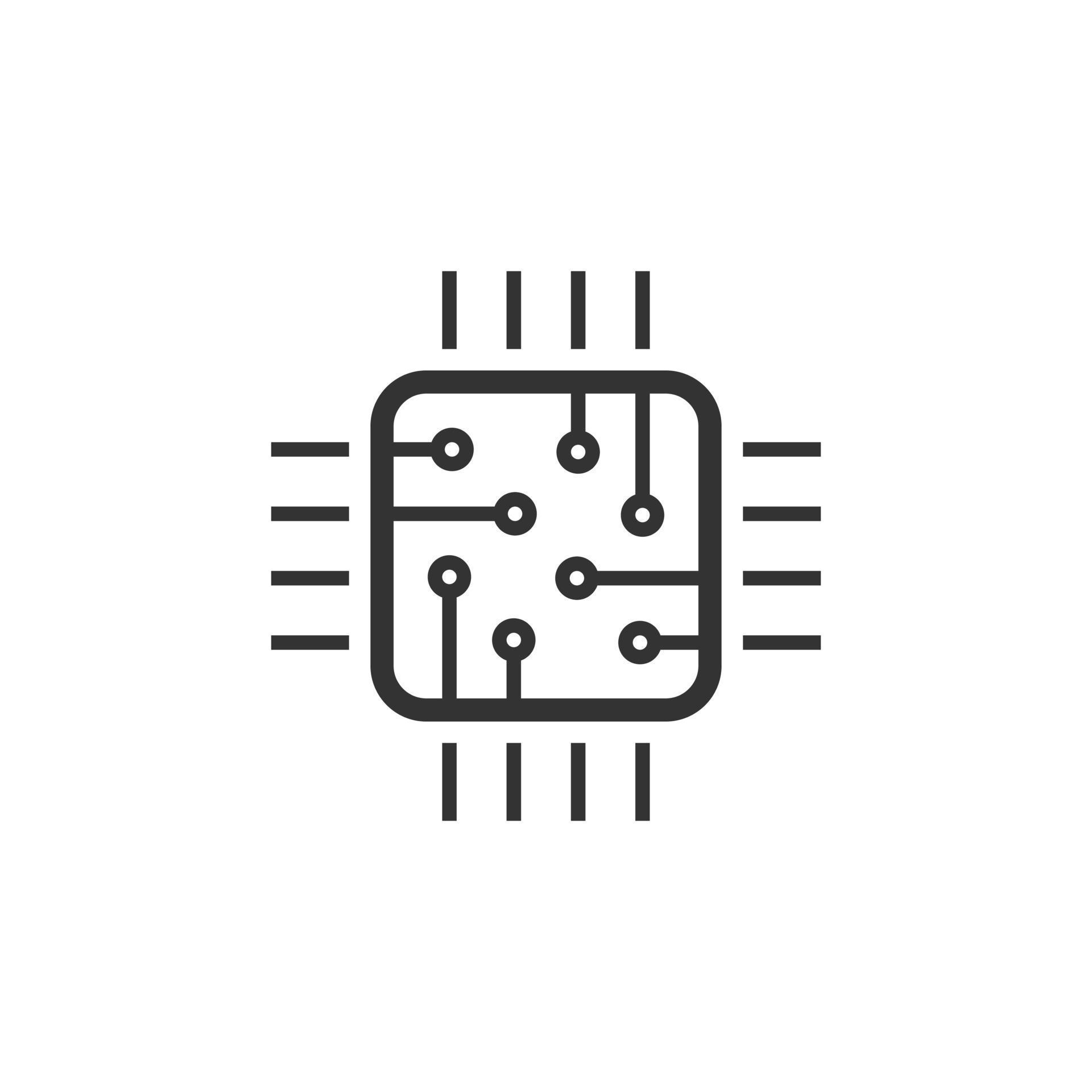 Computer Cpu Icon In Flat Style Circuit Board Vector Illustration On