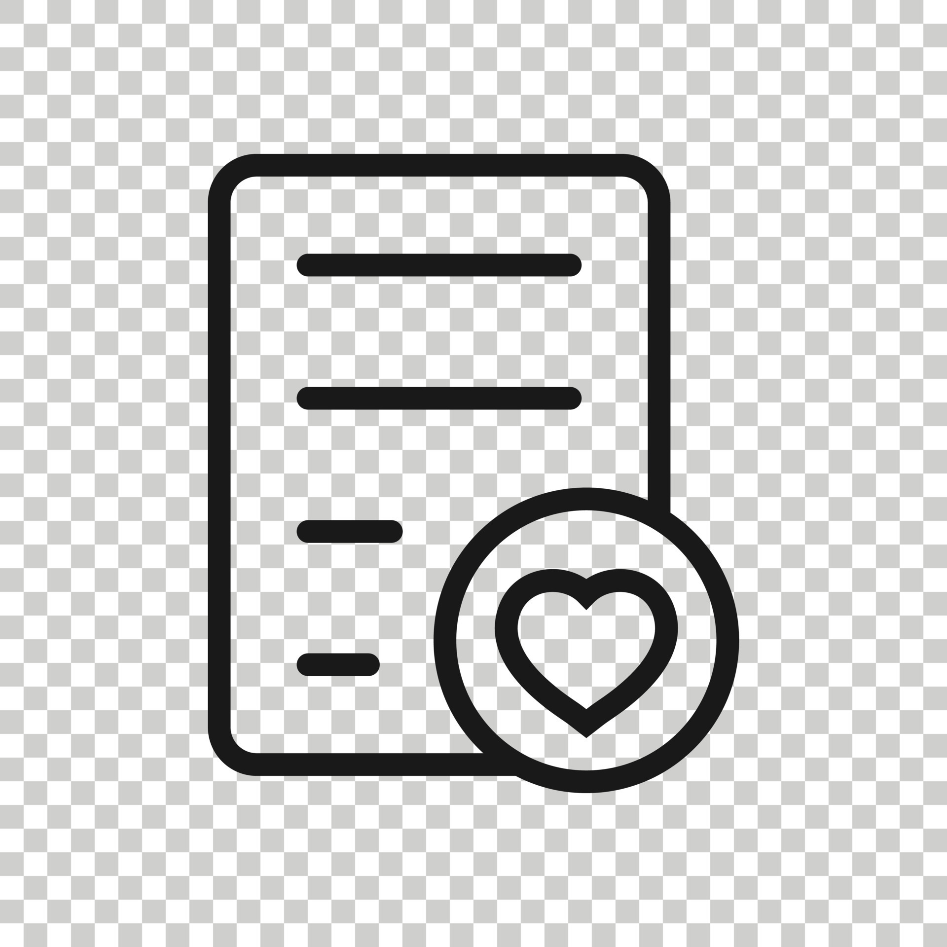 Wishlist icon in flat style. Like document vector illustration on white ...