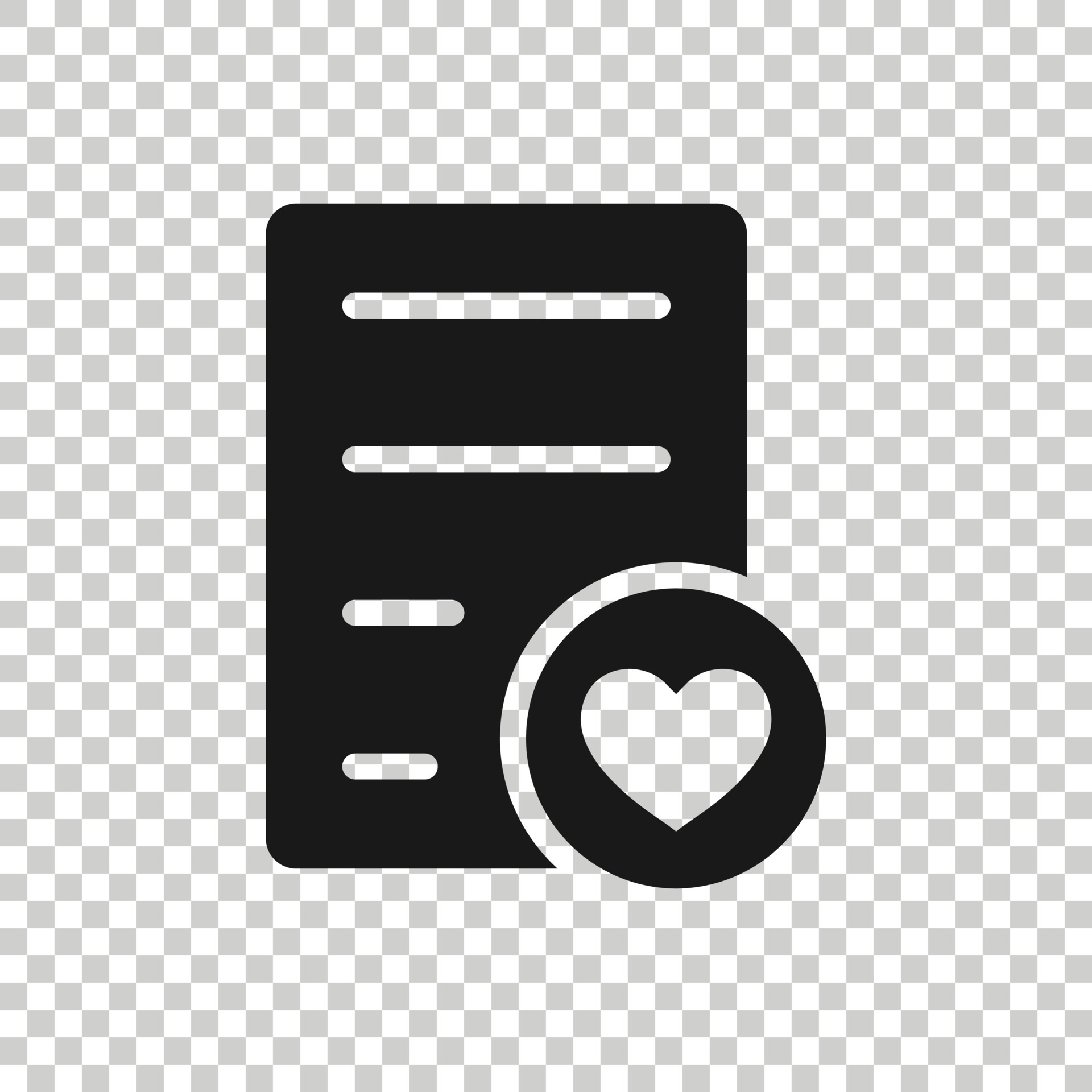 Wishlist icon in flat style. Like document vector illustration on white ...