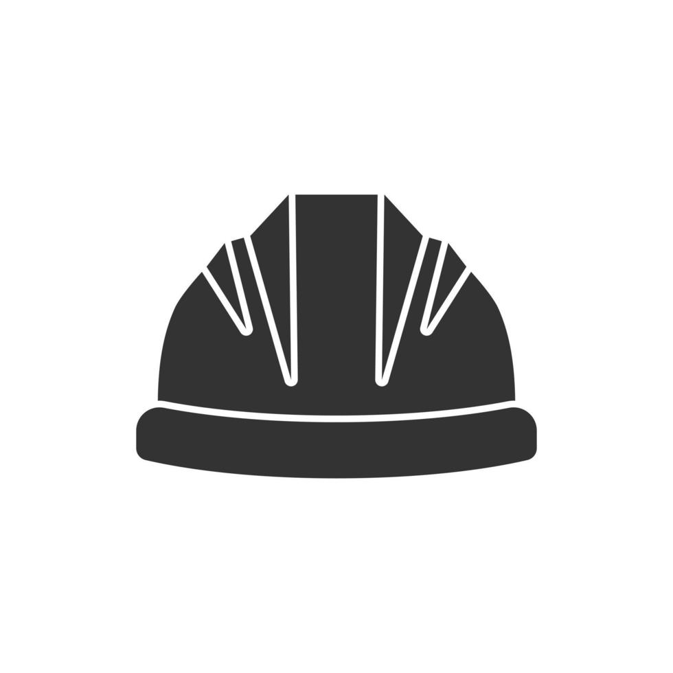 Construction Helmet Icon In Flat Style Safety Cap Vector Illustration
