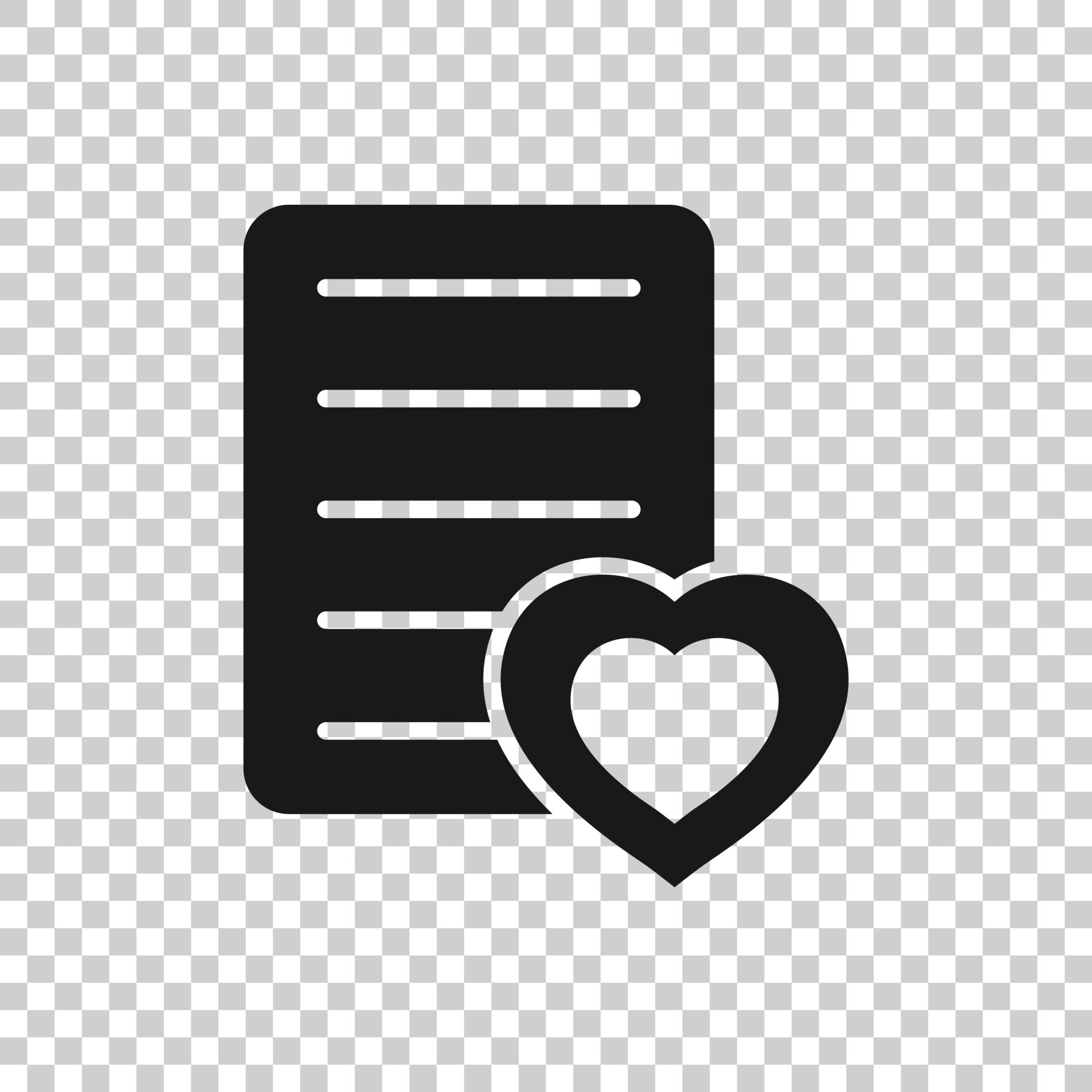 Wishlist icon in flat style. Like document vector illustration on white ...