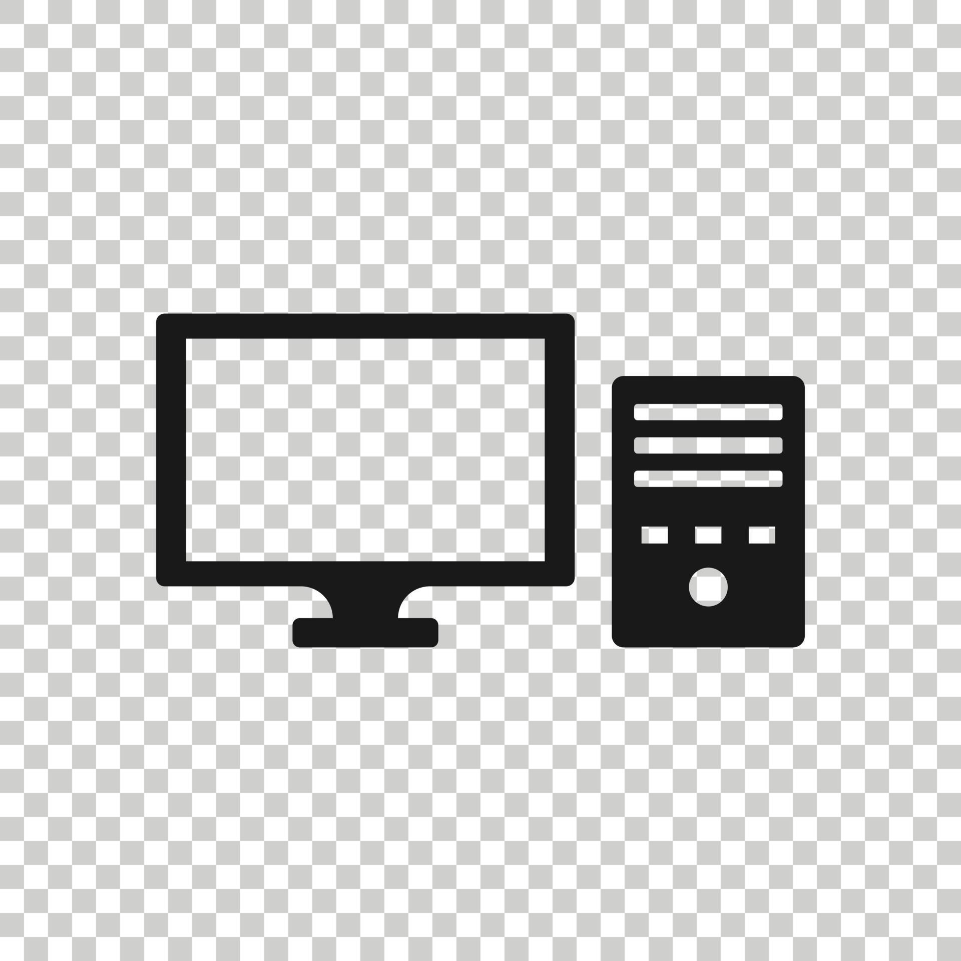 Pc computer icon in flat style. Desktop vector illustration on white ...