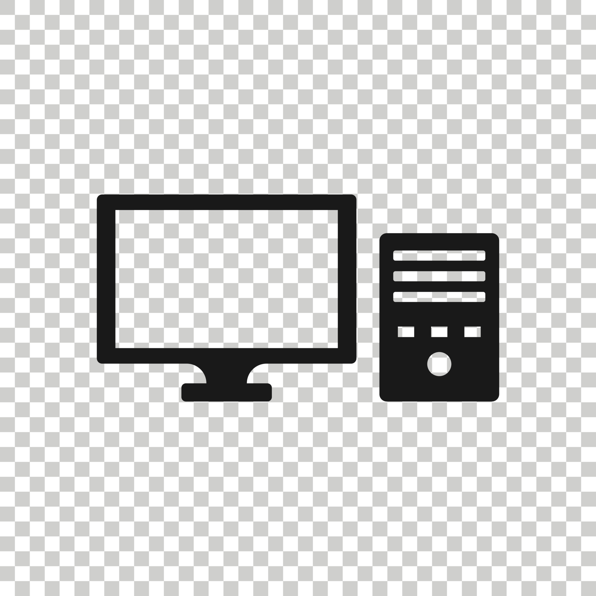 Pc computer icon in flat style. Desktop vector illustration on white ...