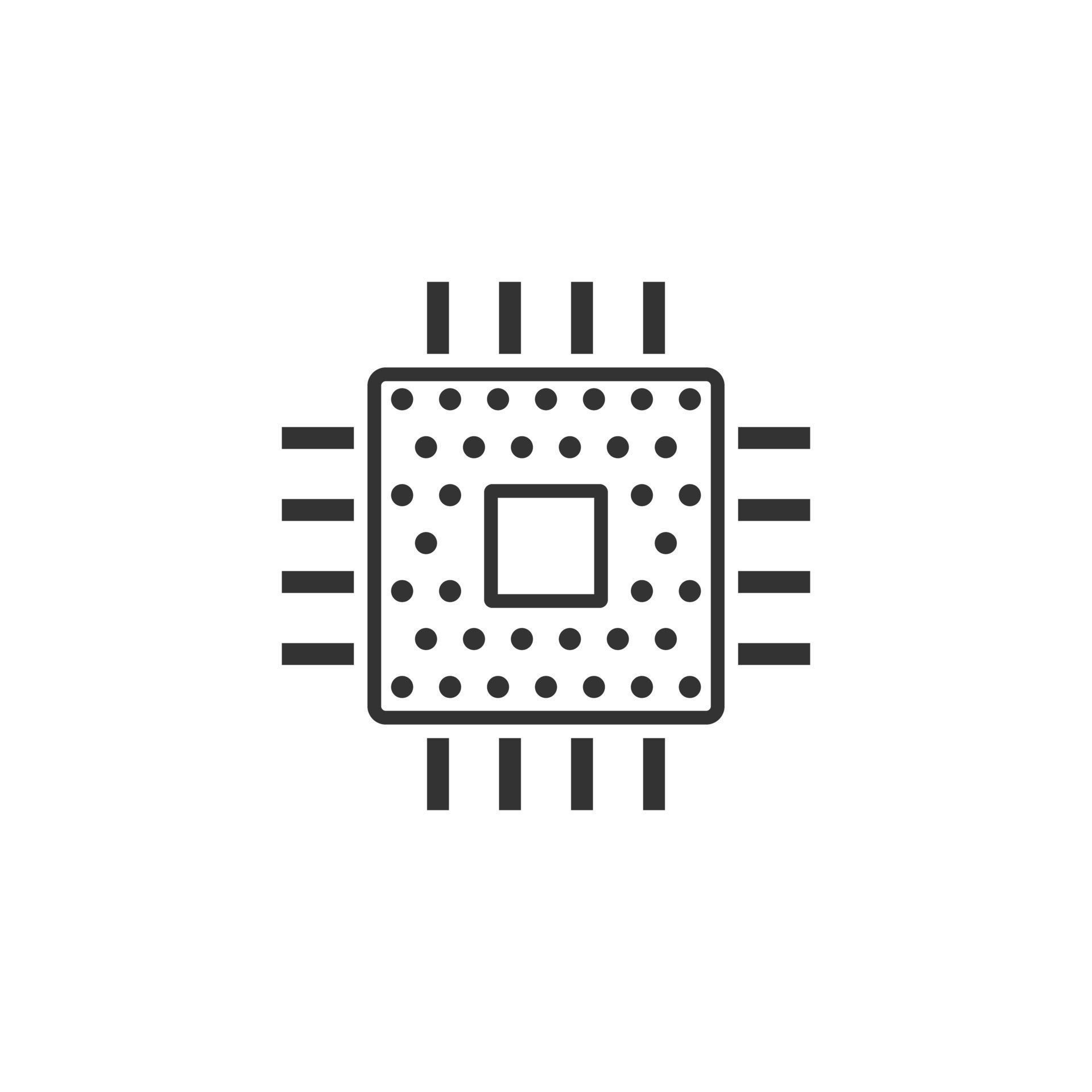 Computer Cpu Icon In Flat Style Circuit Board Vector Illustration On White Isolated Background