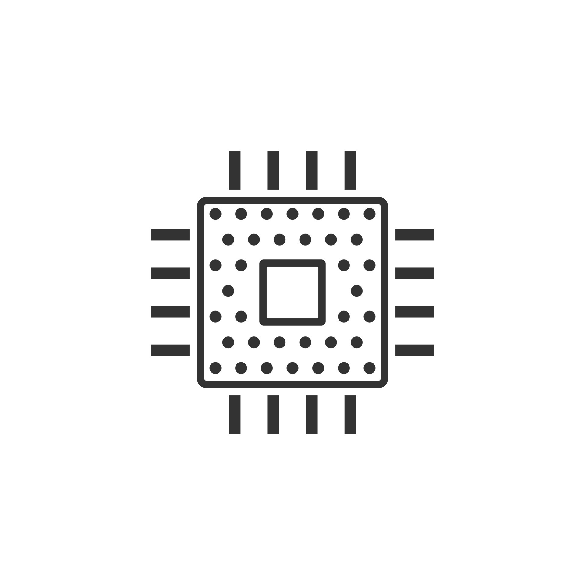 Computer Cpu Icon In Flat Style Circuit Board Vector Illustration On