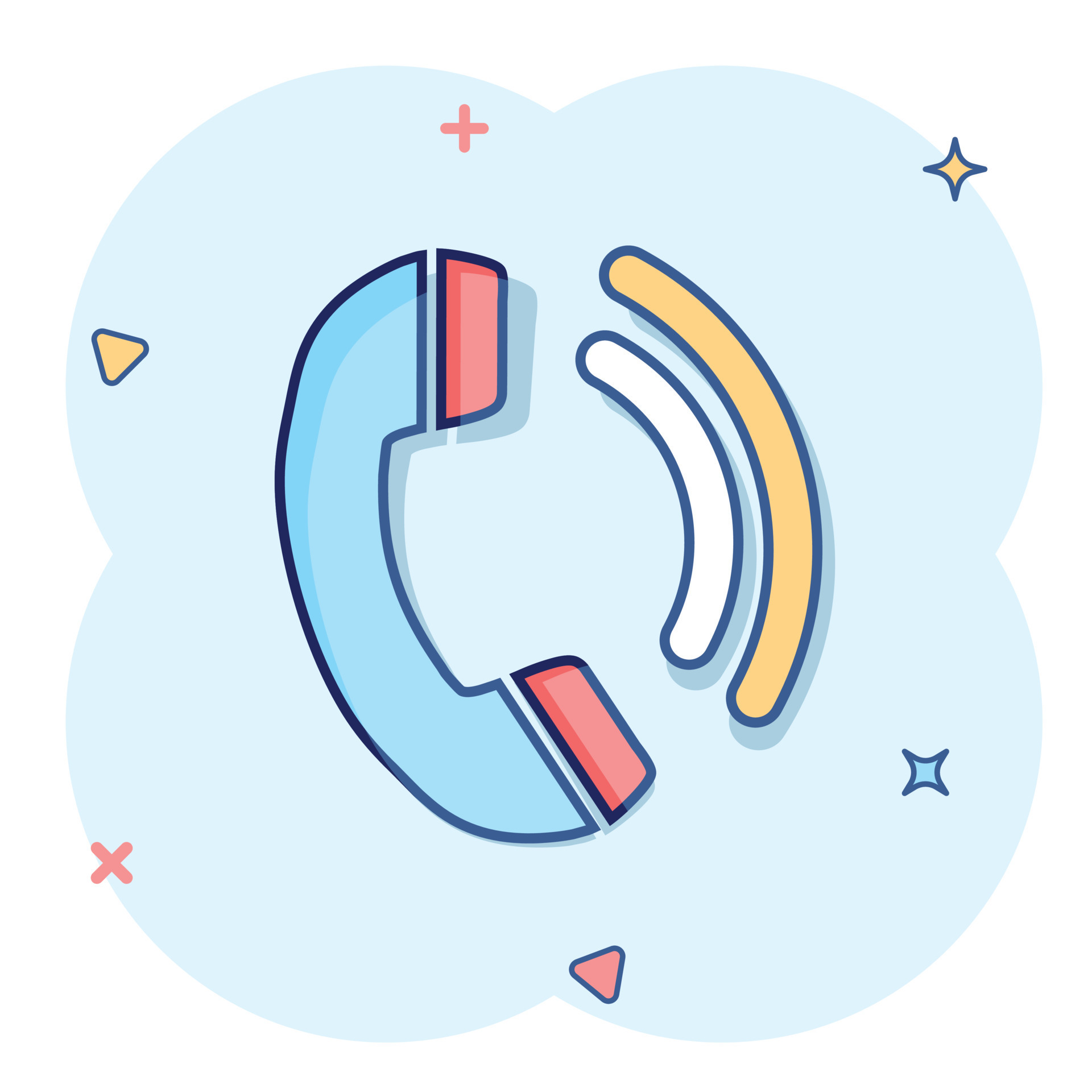 Phone icon in comic style. Telephone call cartoon vector illustration ... Phone icon in comic style. Telephone call cartoon vector illustration ...