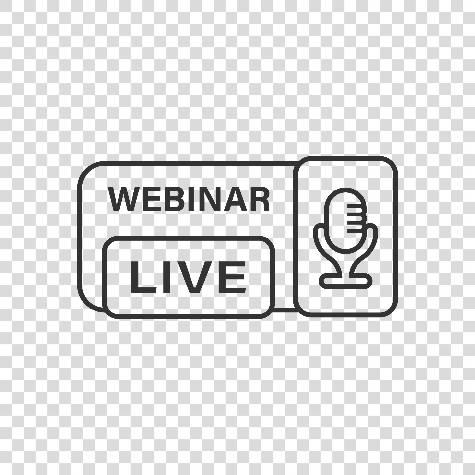 Live webinar icon in flat style. Online training vector illustration on isolated background ...