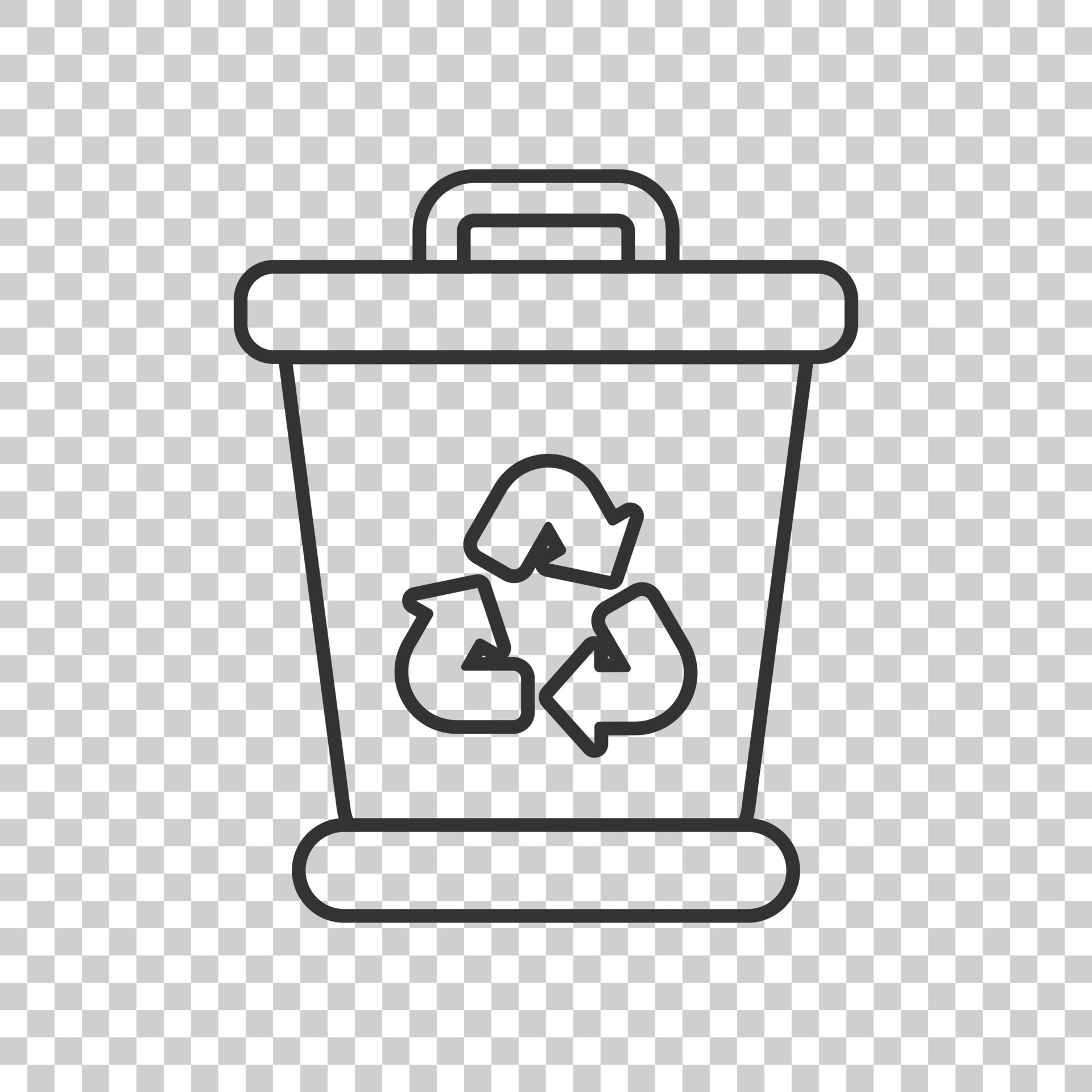 Garbage Bin Icon In Flat Style Recycle Vector Illustration On White