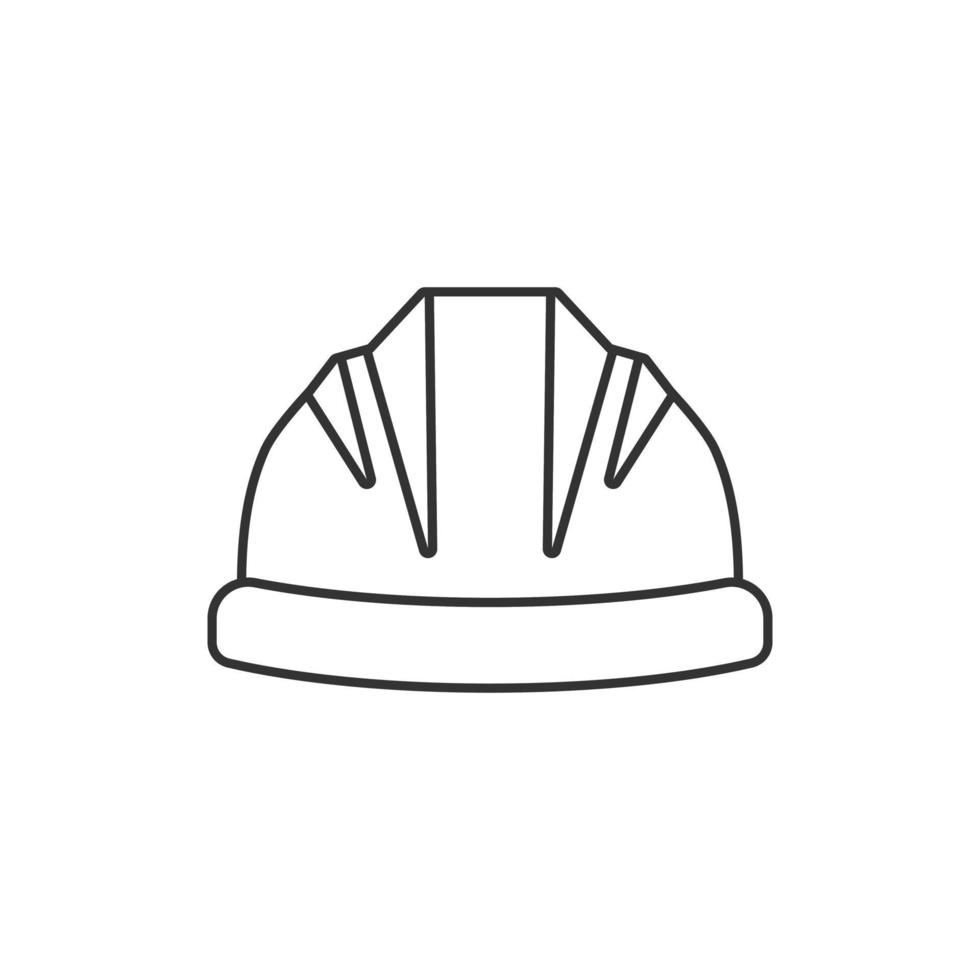 Construction Helmet Icon In Flat Style Safety Cap Vector Illustration
