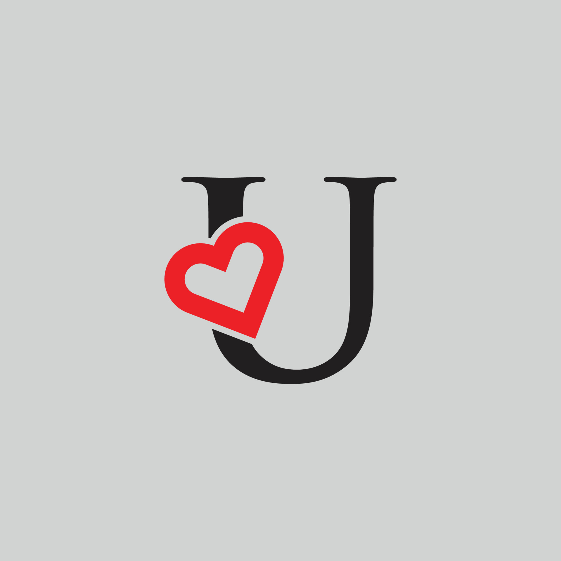 logo corazón letra u. hermoso diseño de logotipo de amor vectorial. te encanta el diseño de ...