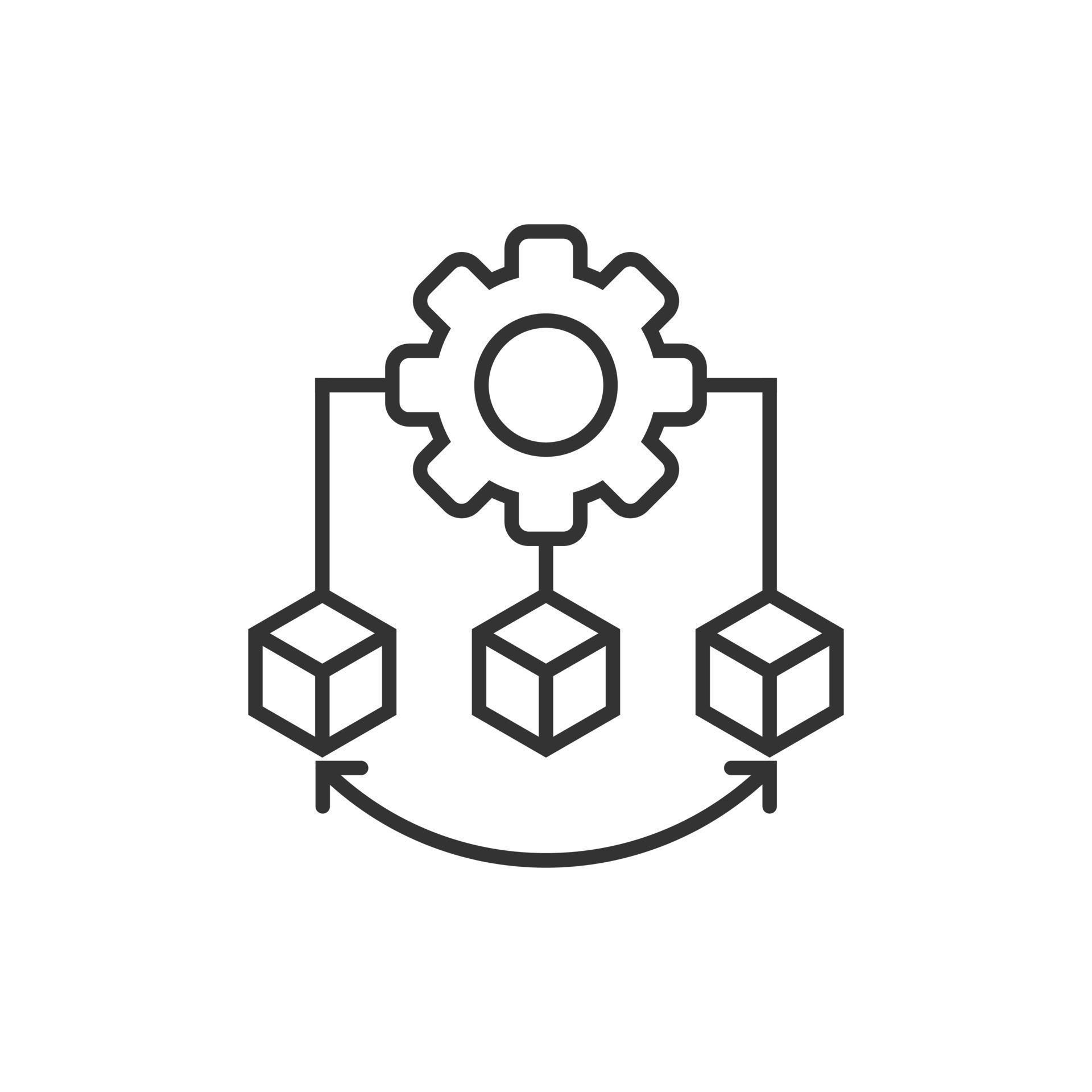 Api technology icon in flat style. Algorithm vector illustration on white isolated background ...