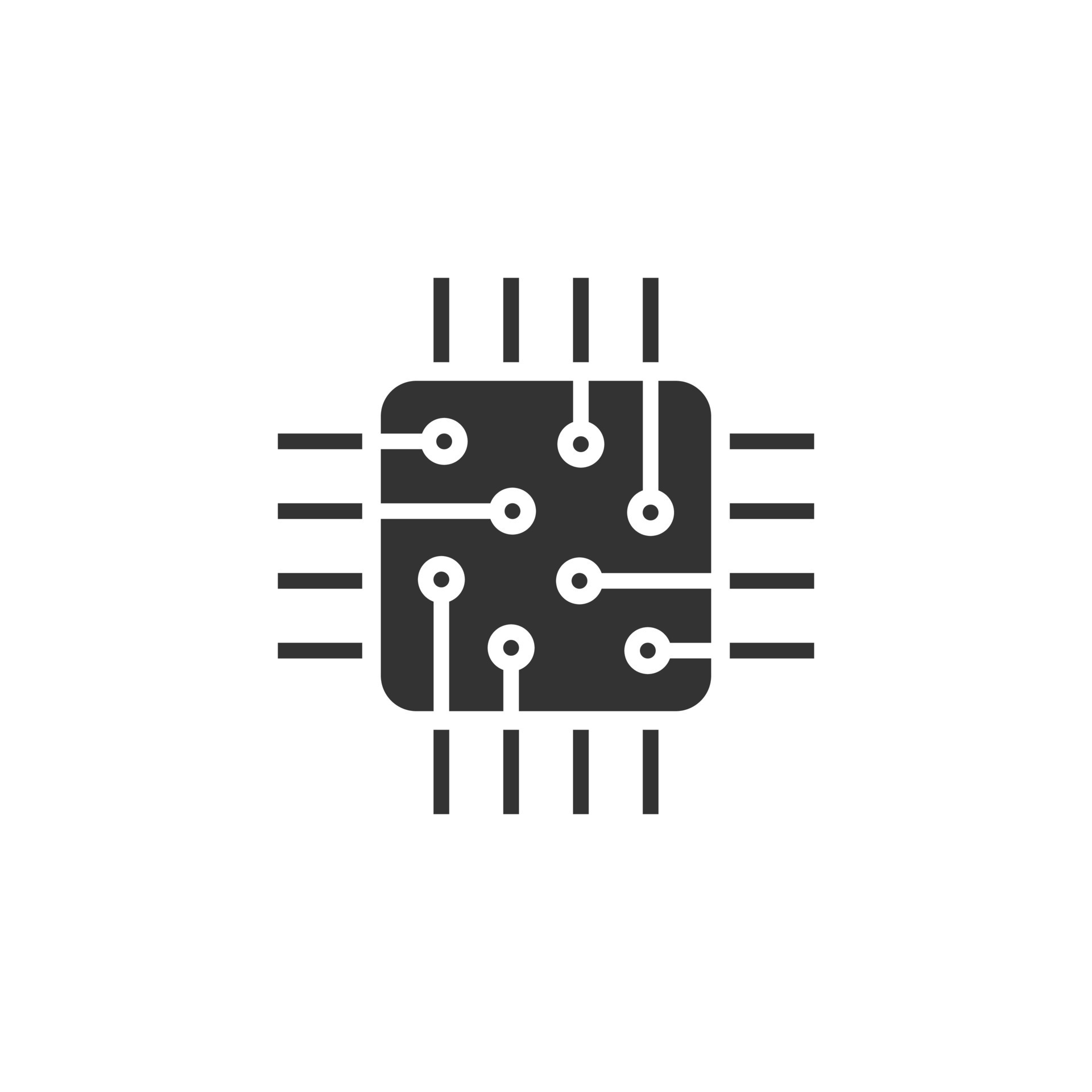 Computer Cpu Icon In Flat Style Circuit Board Vector Illustration On