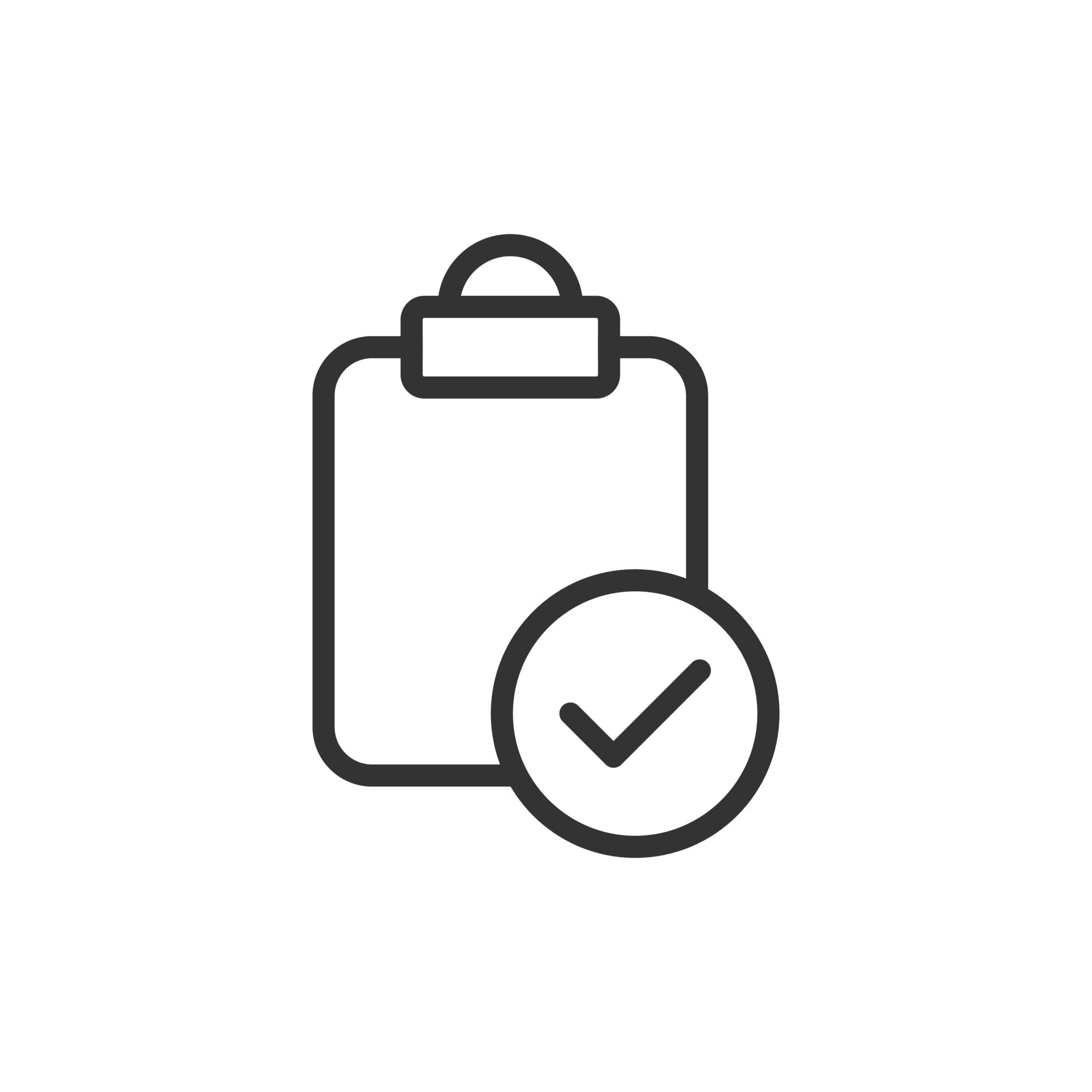 Document checkbox icon in flat style. Test vector illustration on white ...