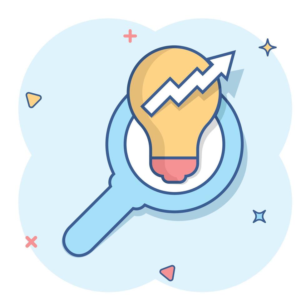 Insight icon in comic style. Bulb vector cartoon illustration on white ... Insight icon in comic style. Bulb vector cartoon illustration on white ...