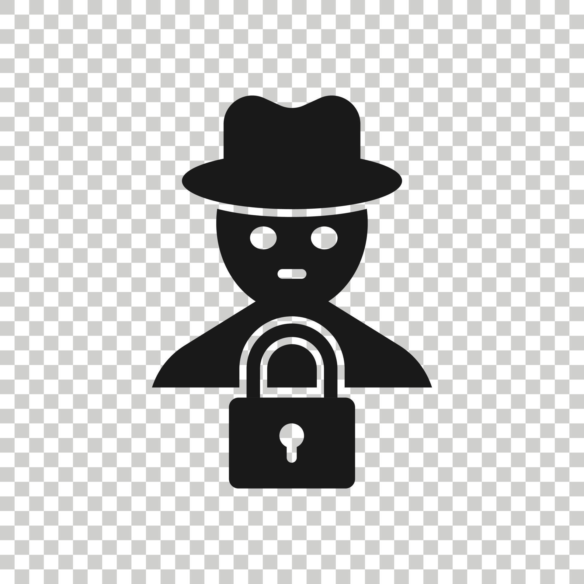 Fraud hacker icon in flat style. Spy vector illustration on isolated ... Fraud hacker icon in flat style. Spy vector illustration on isolated ...