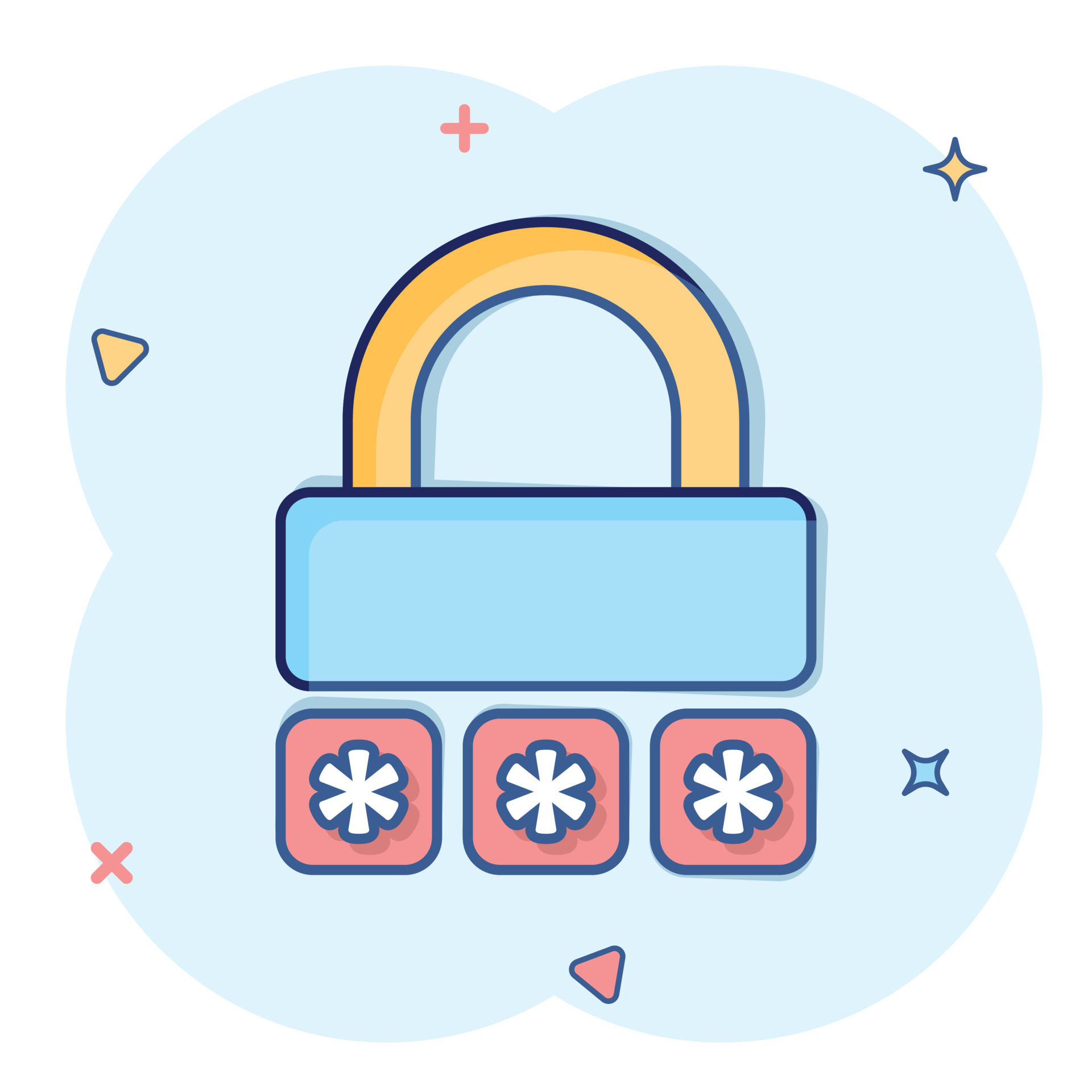 Login Icon In Comic Style Password Access Cartoon Vector Illustration On White Isolated