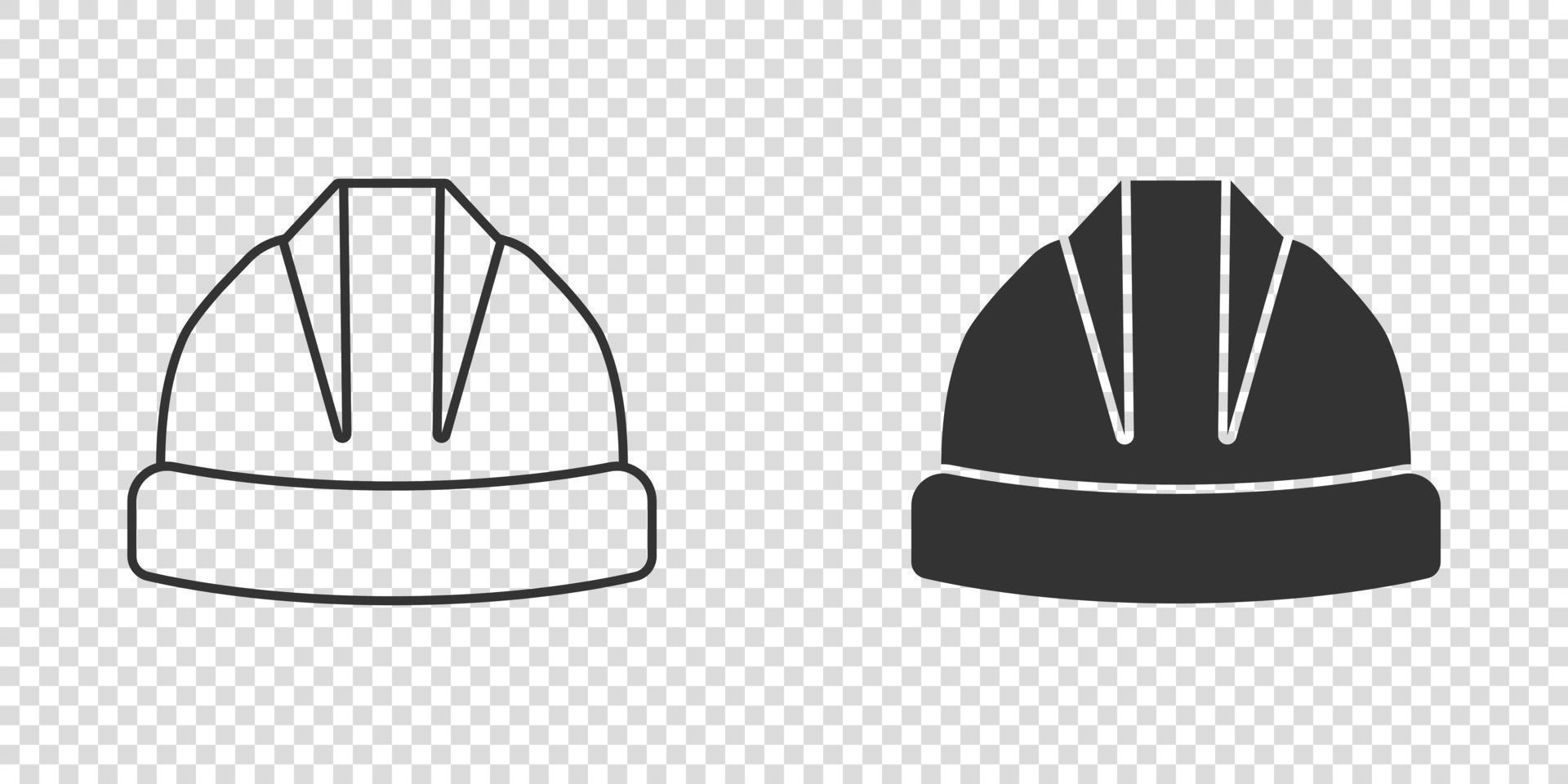Construction Helmet Icon In Flat Style Safety Cap Vector Illustration