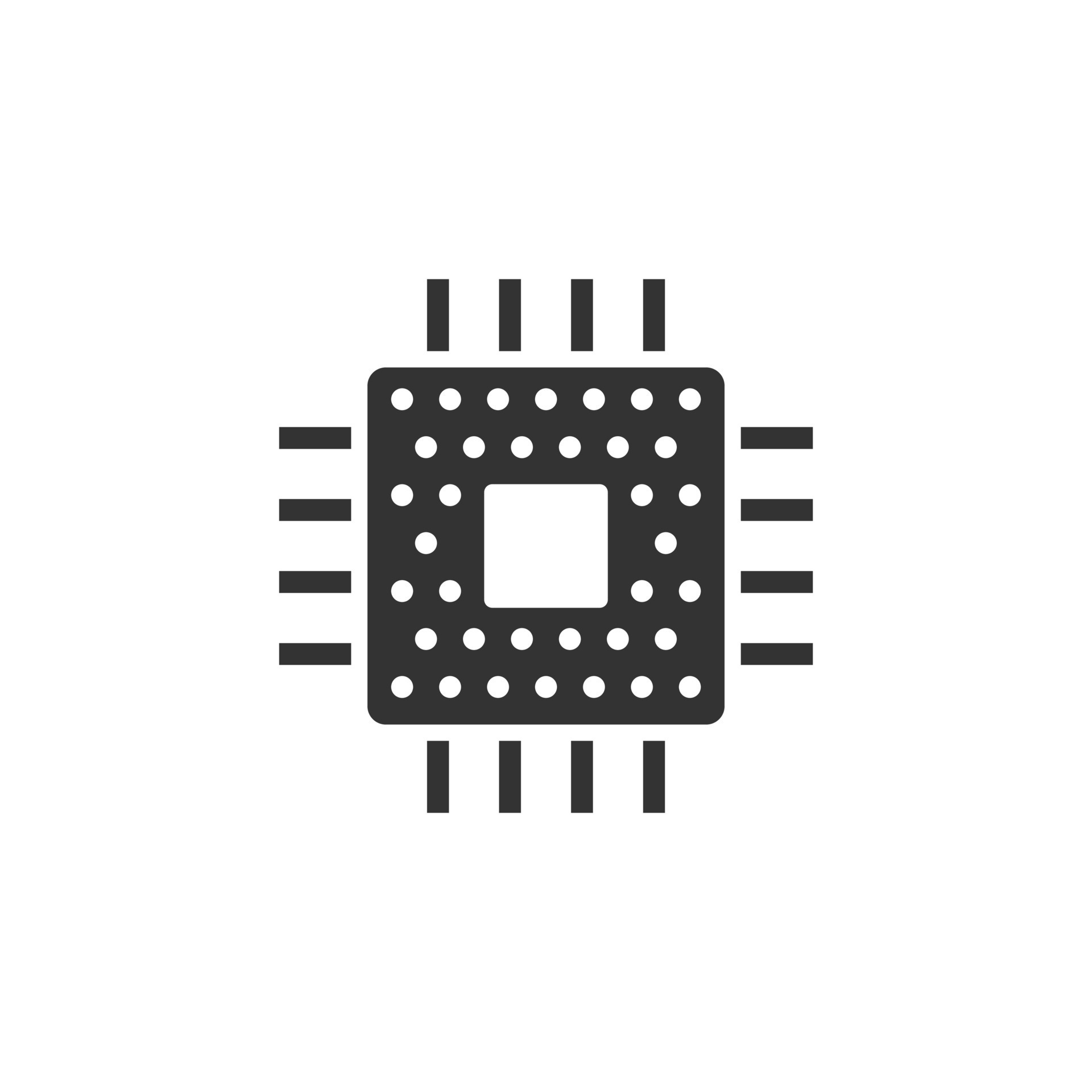 Computer Cpu Icon In Flat Style Circuit Board Vector Illustration On