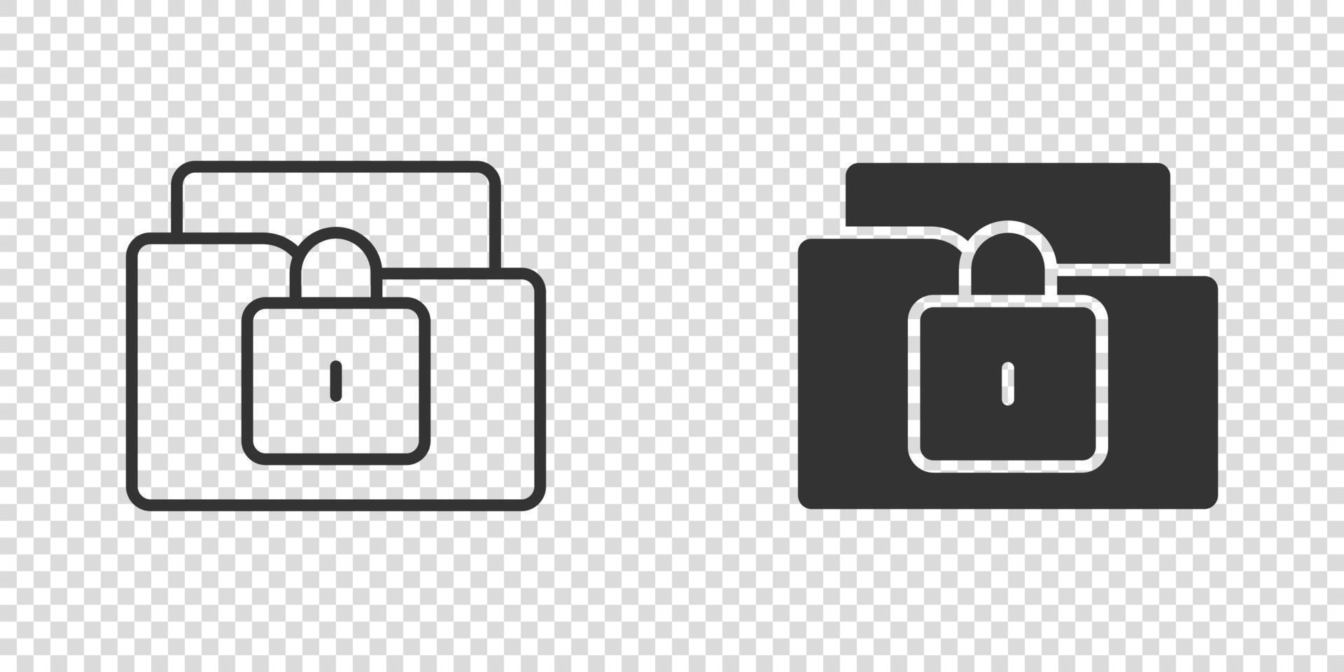 Files Folder Permission Icon In Flat Style Document Access Vector