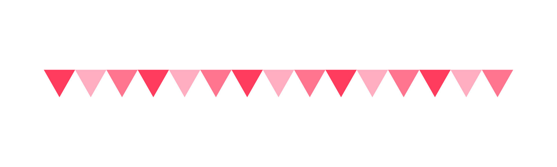 Pennant triangle flag pattern border separator. Valentines romantic ...